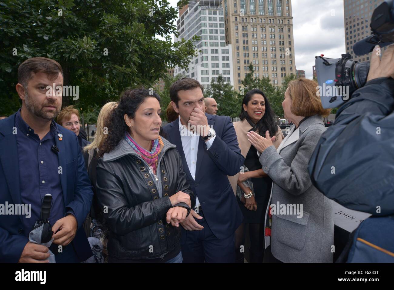 Greek Prime Minister Alexis Tsipras visits the National September 11 ...
