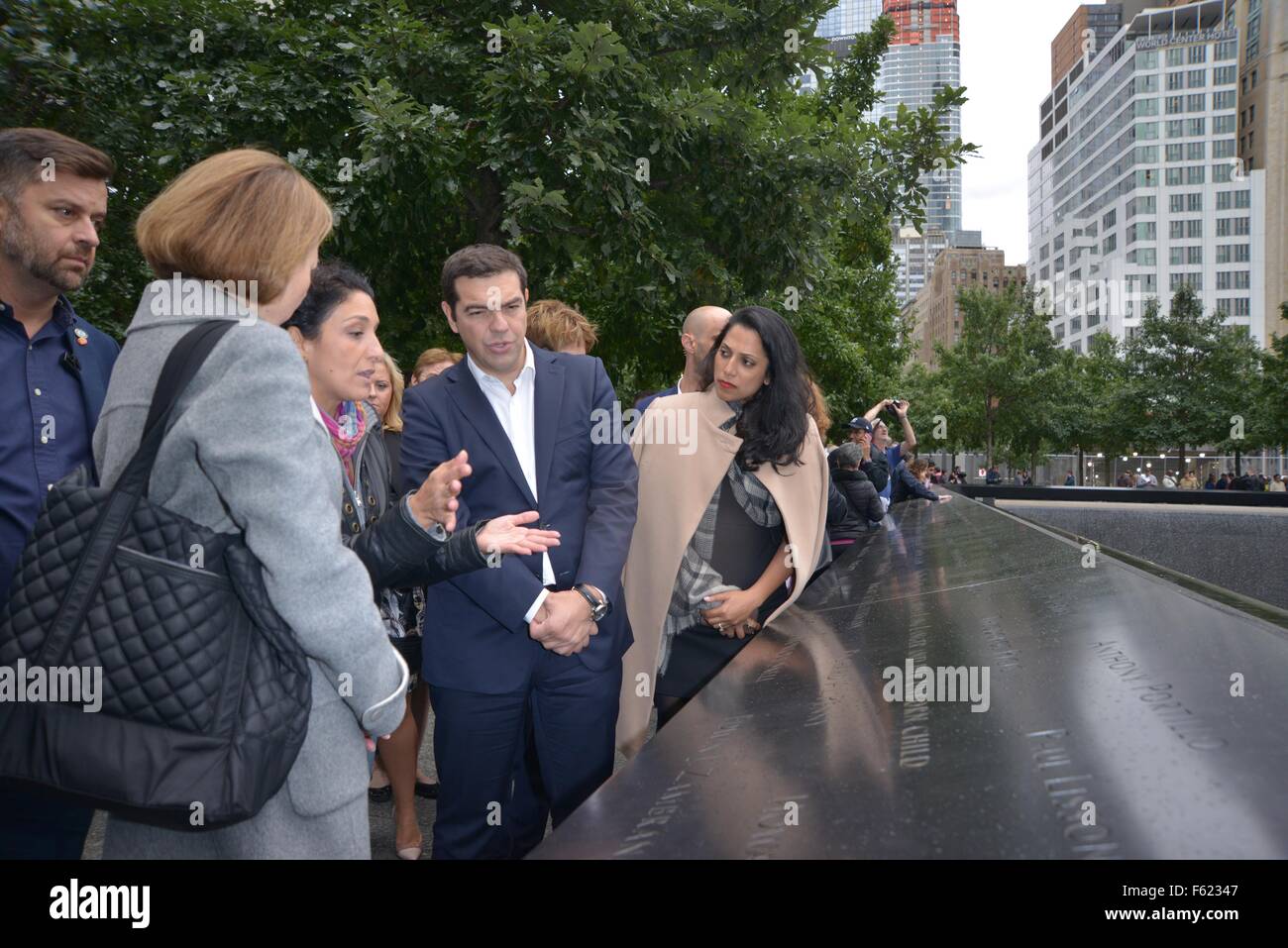 Greek Prime Minister Alexis Tsipras visits the National September 11 ...