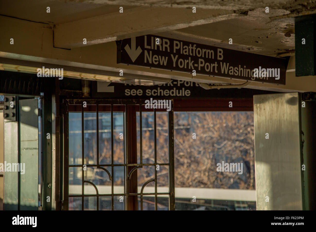 Inside the overpass at Woodside station of the Long Island Rail Road in ...