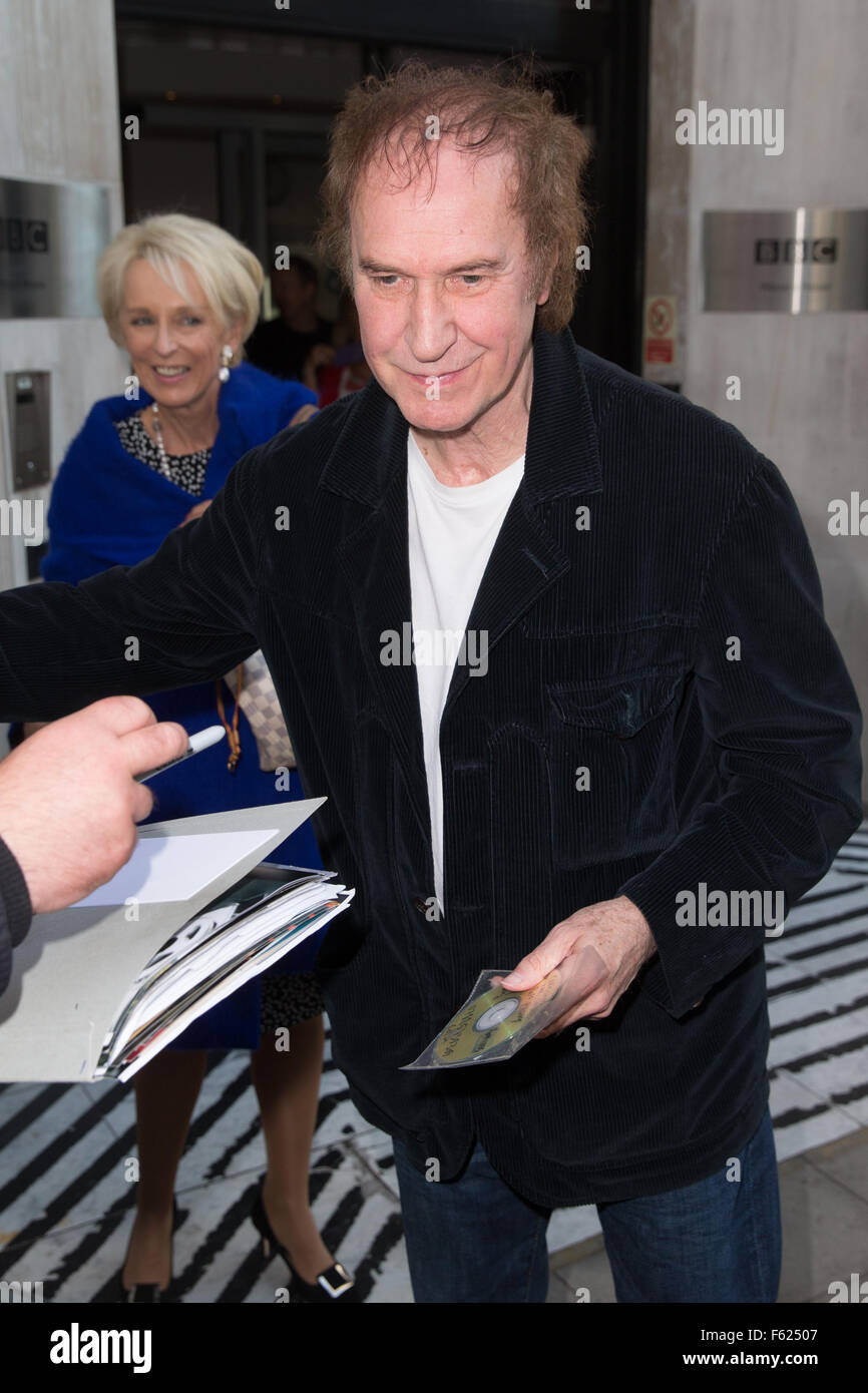 Ray Davies pictured arriving at the Radio 2 studio Featuring: Ray ...