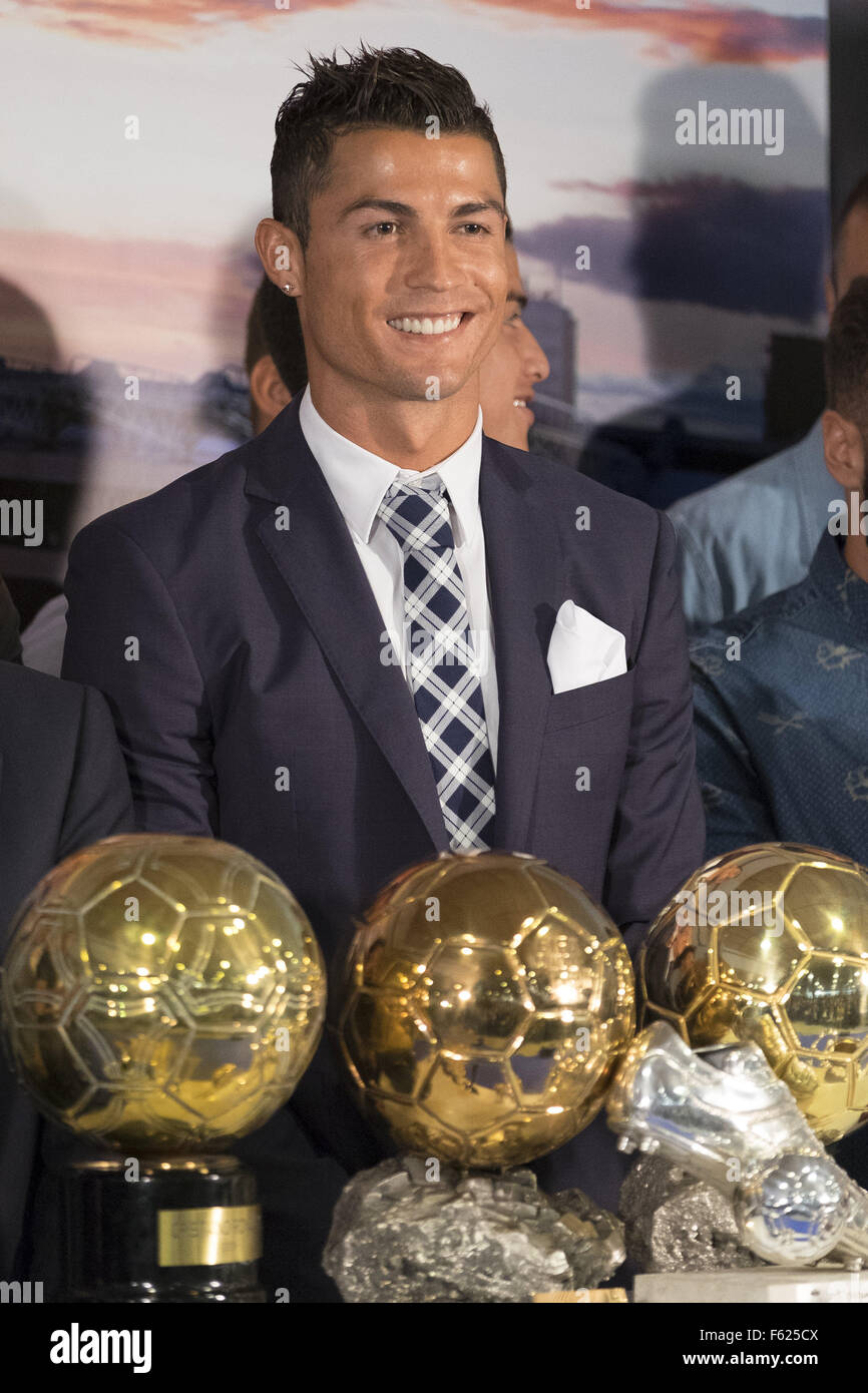 Cristiano Ronaldo attends a ceremony for becoming Real Madrid's all ...