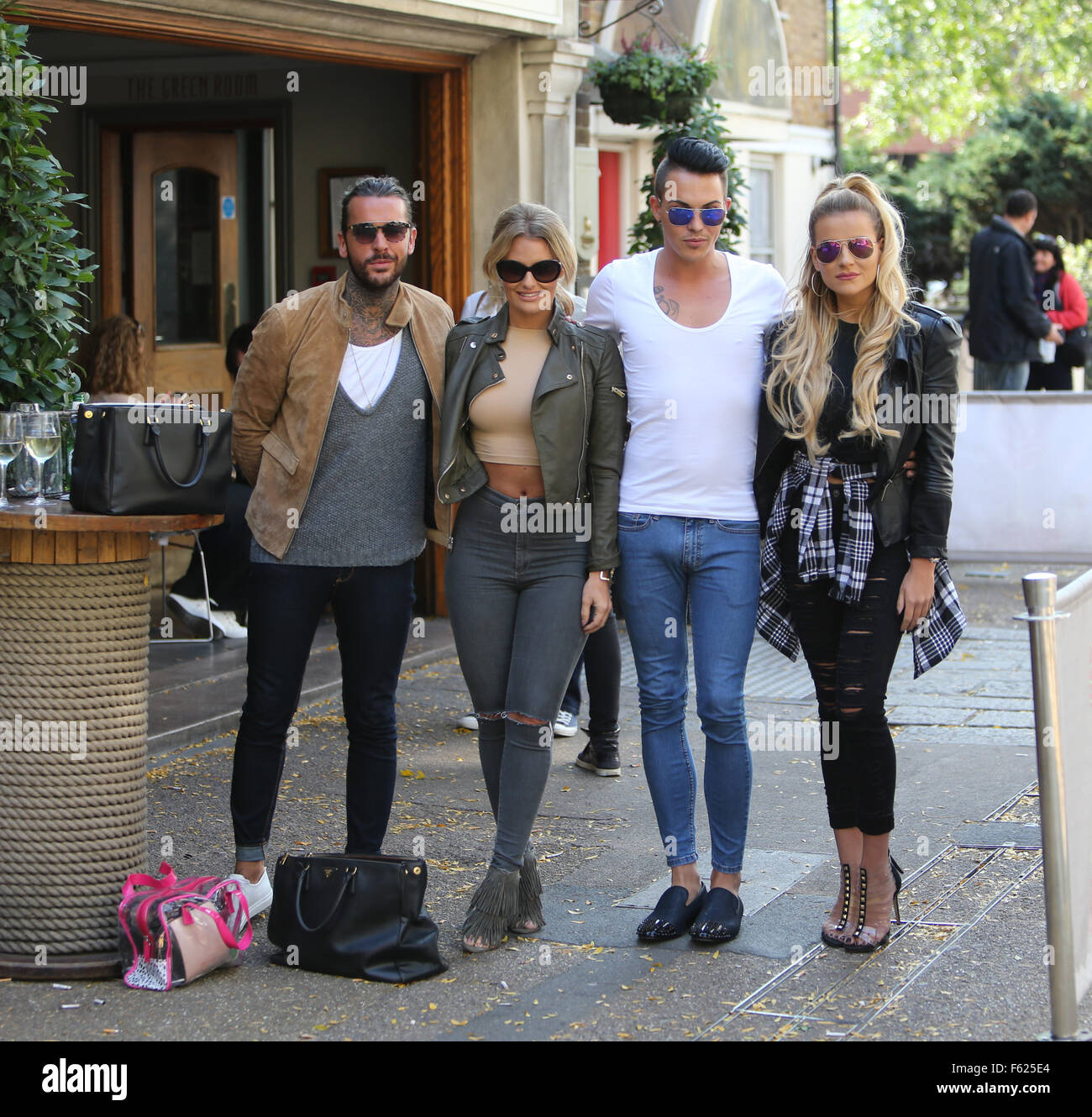 Towie stars outside the pub opposite ITV Studios Featuring: Towie Where ...