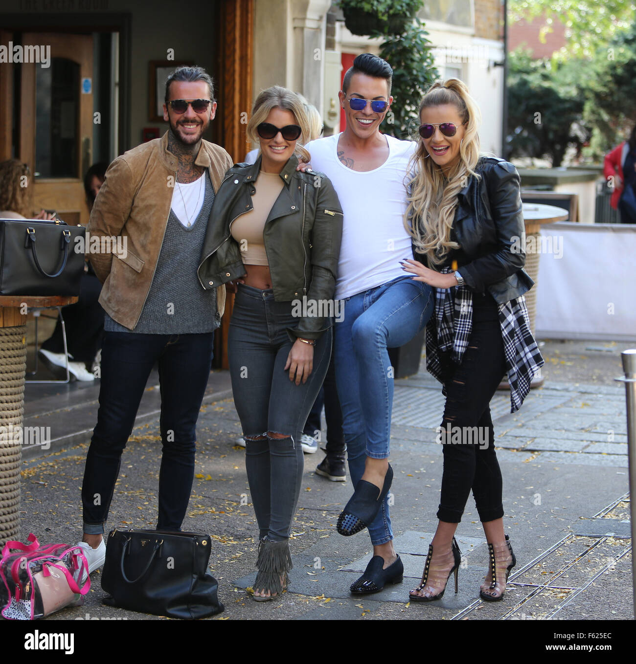 Towie stars outside the pub opposite ITV Studios Featuring: Towie Where ...