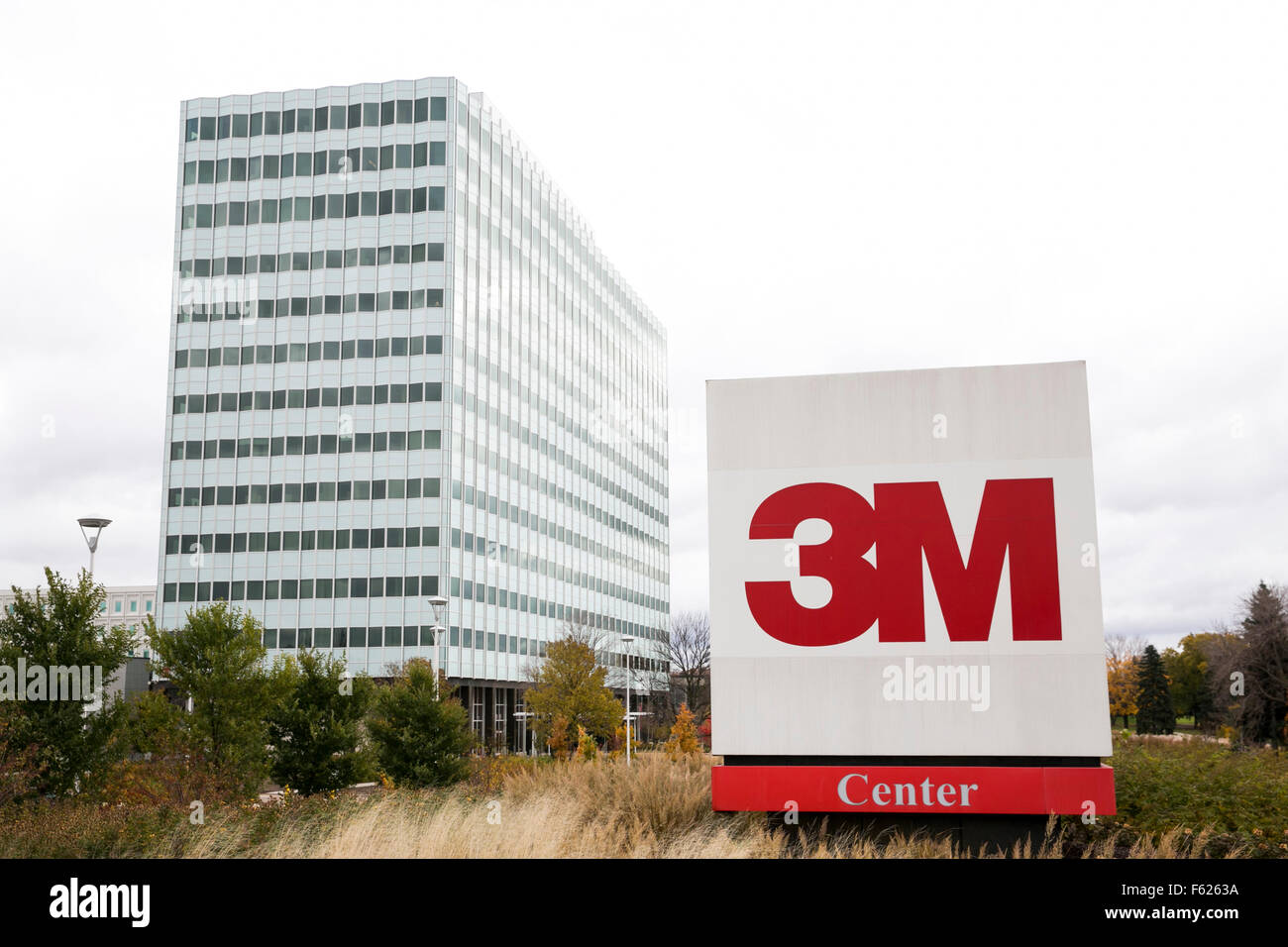A logo sign outside of the headquarters of the 3M Company in St. Paul ...