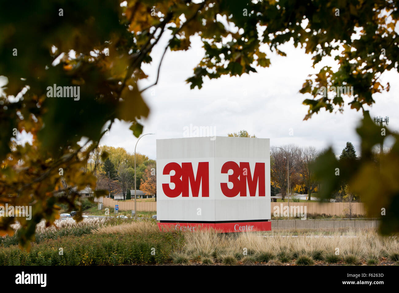 A logo sign outside of the headquarters of the 3M Company in St. Paul ...