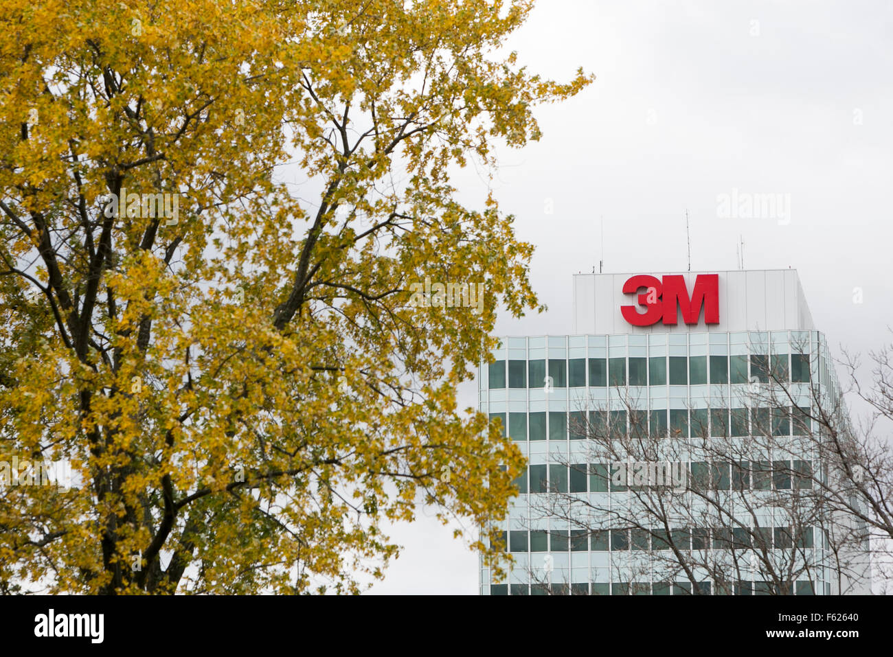 A logo sign outside of the headquarters of the 3M Company in St. Paul ...
