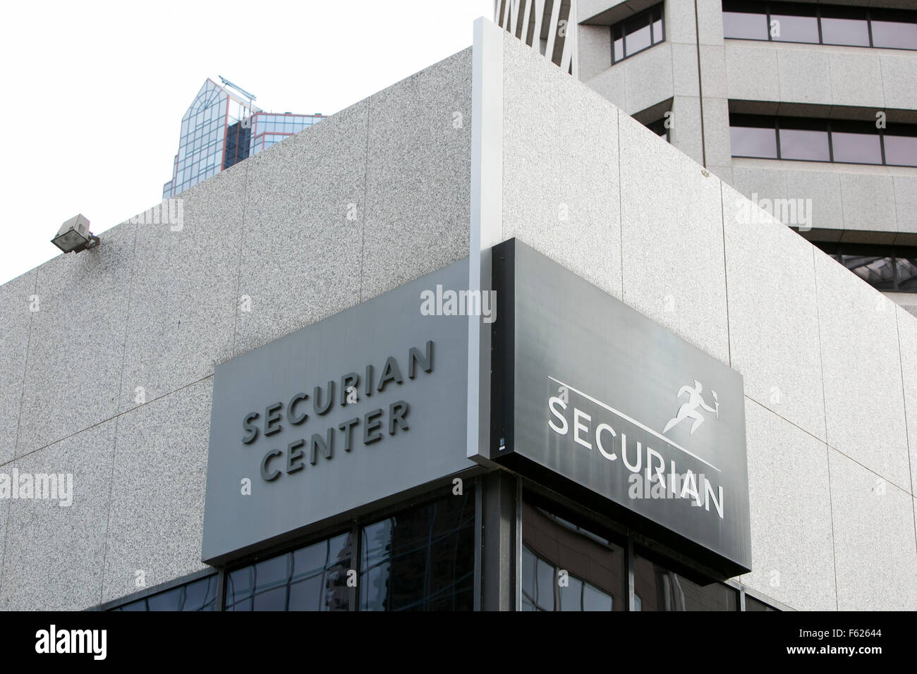 A logo sign outside of the headquarters of Securian Financial Group ...