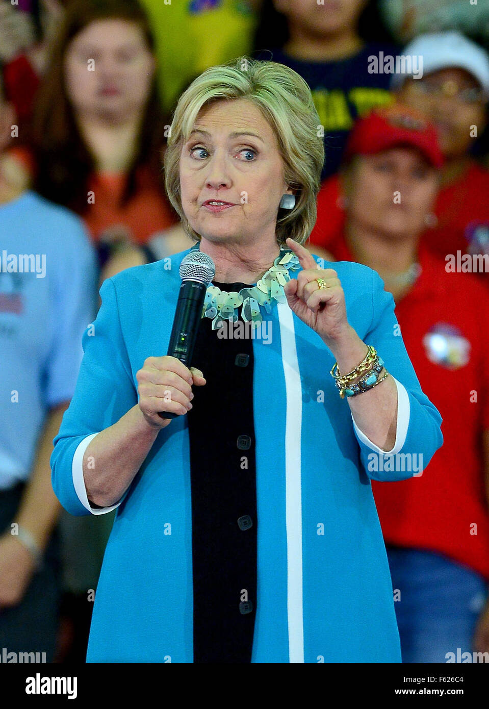 Democratic presidential candidate Hillary Clinton speaks during her ...
