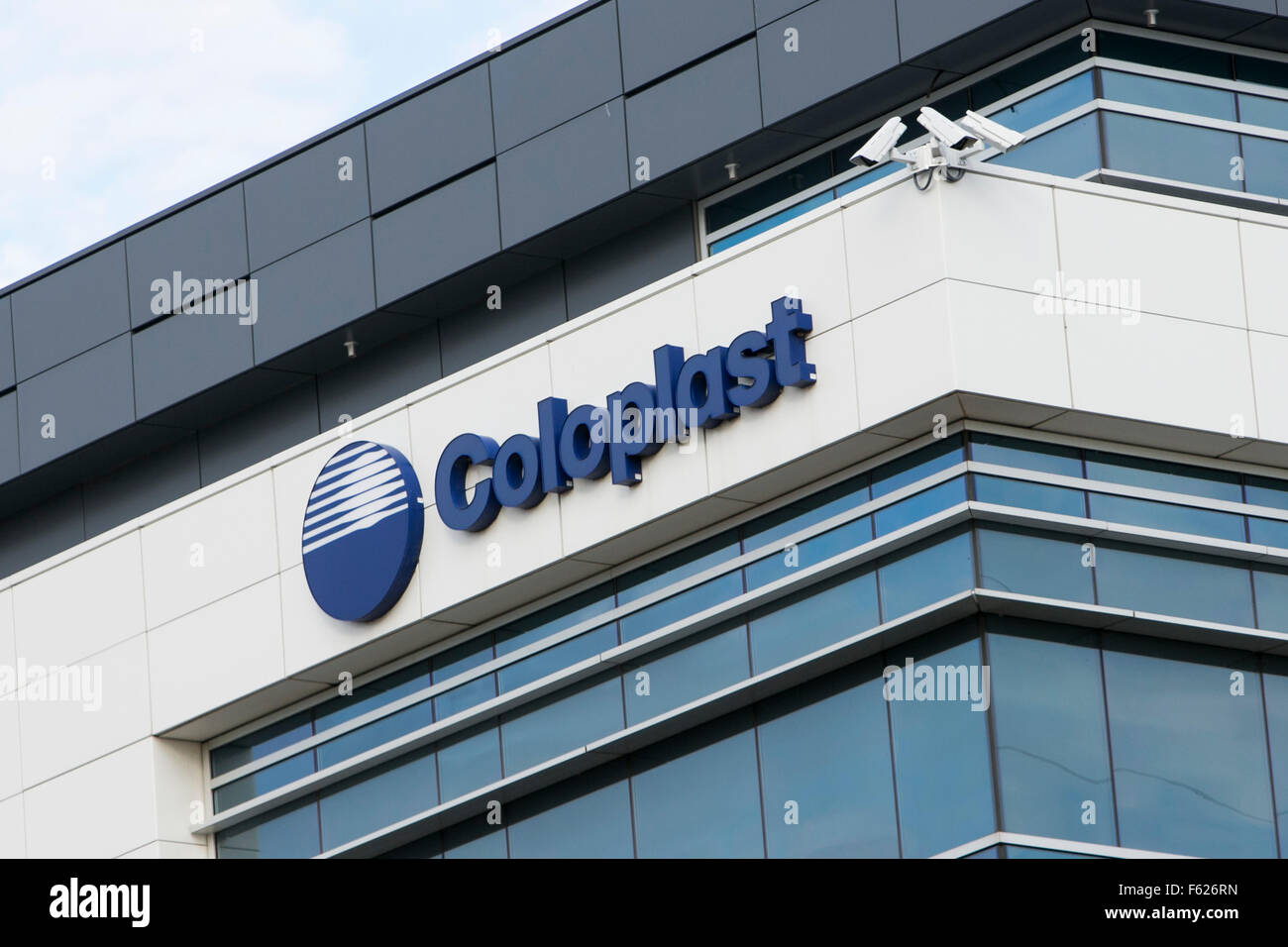 A logo sign outside of the United States headquarters of Coloplast in ...