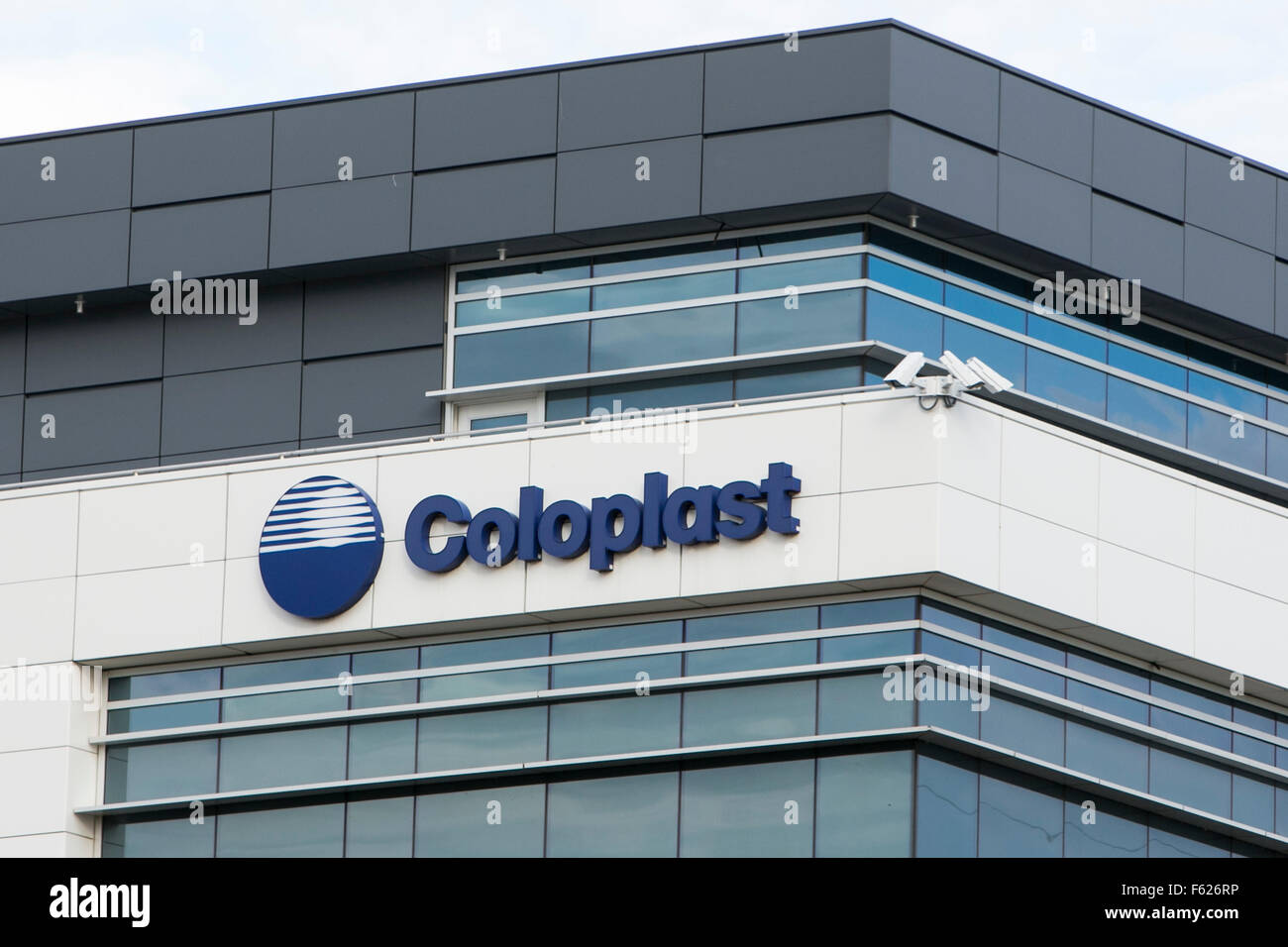 A logo sign outside of the United States headquarters of Coloplast in ...
