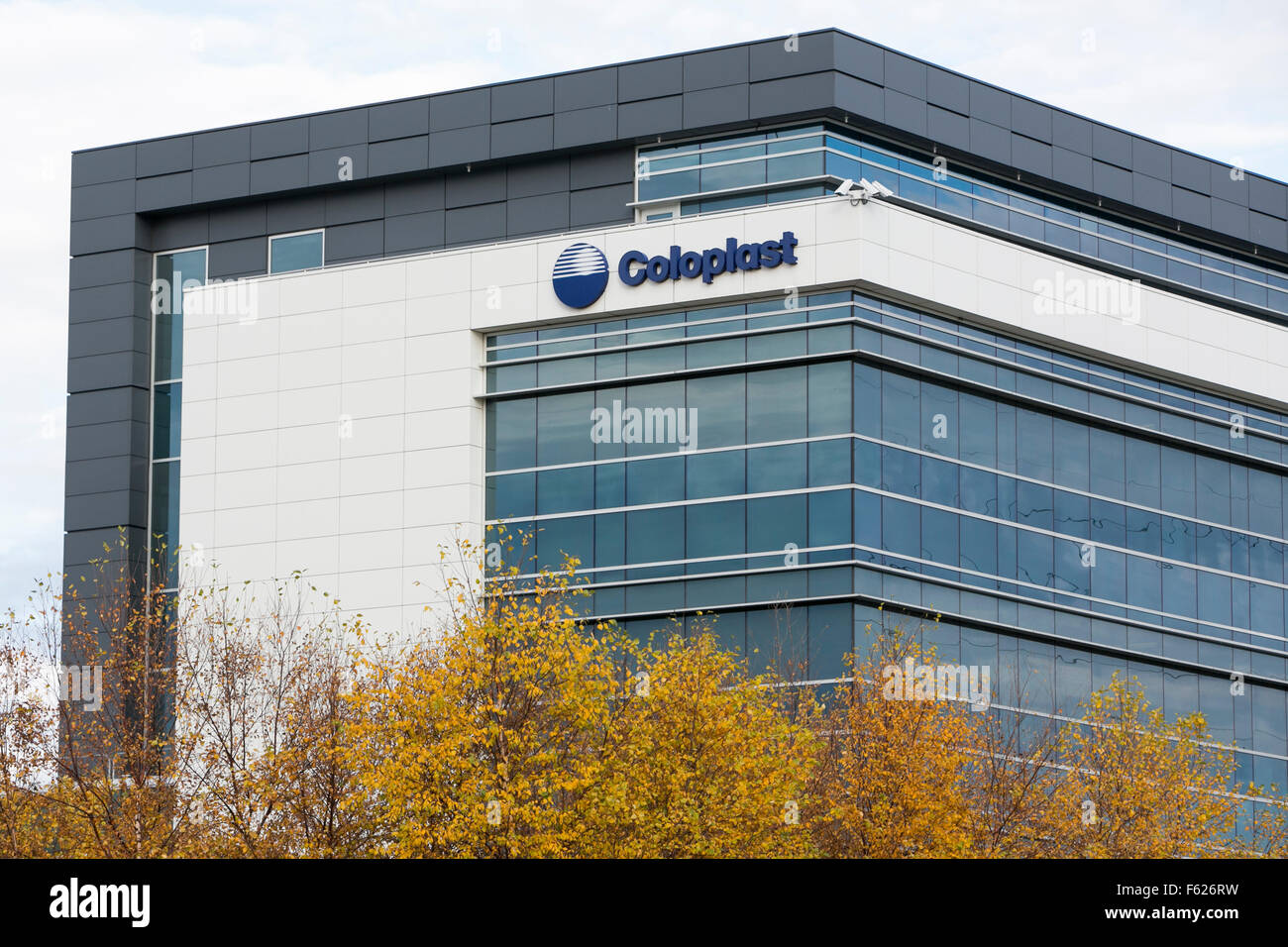 A logo sign outside of the United States headquarters of Coloplast in ...