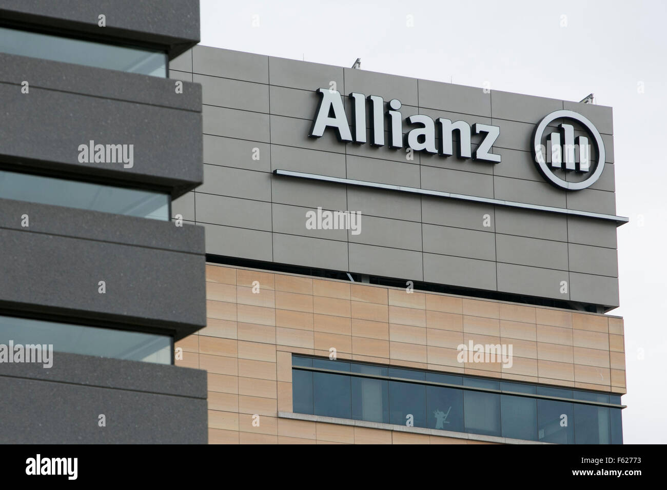 A logo sign outside of the headquarters of the Allianz Life Insurance ...