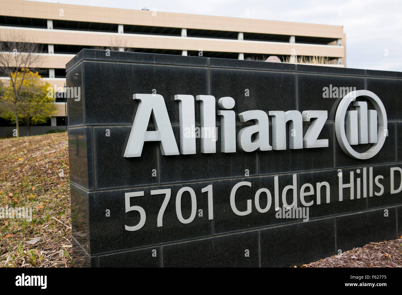 A logo sign outside of the headquarters of the Allianz Life Insurance ...