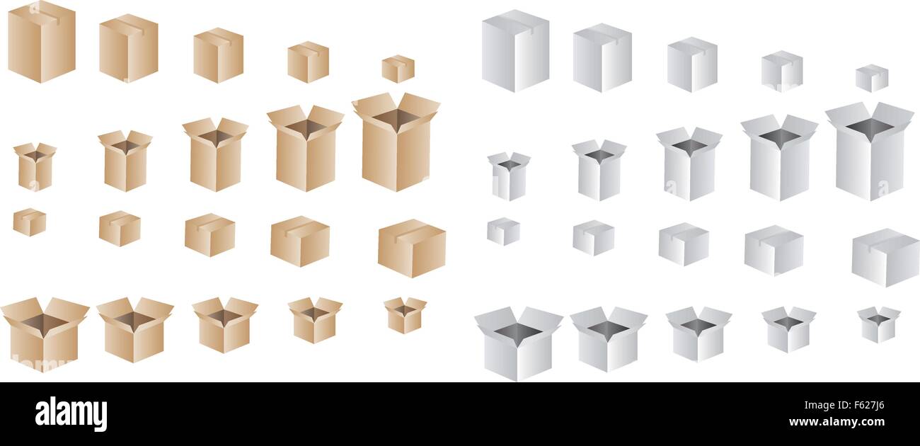 Collection recycle brown box packaging Stock Vector Image & Art - Alamy