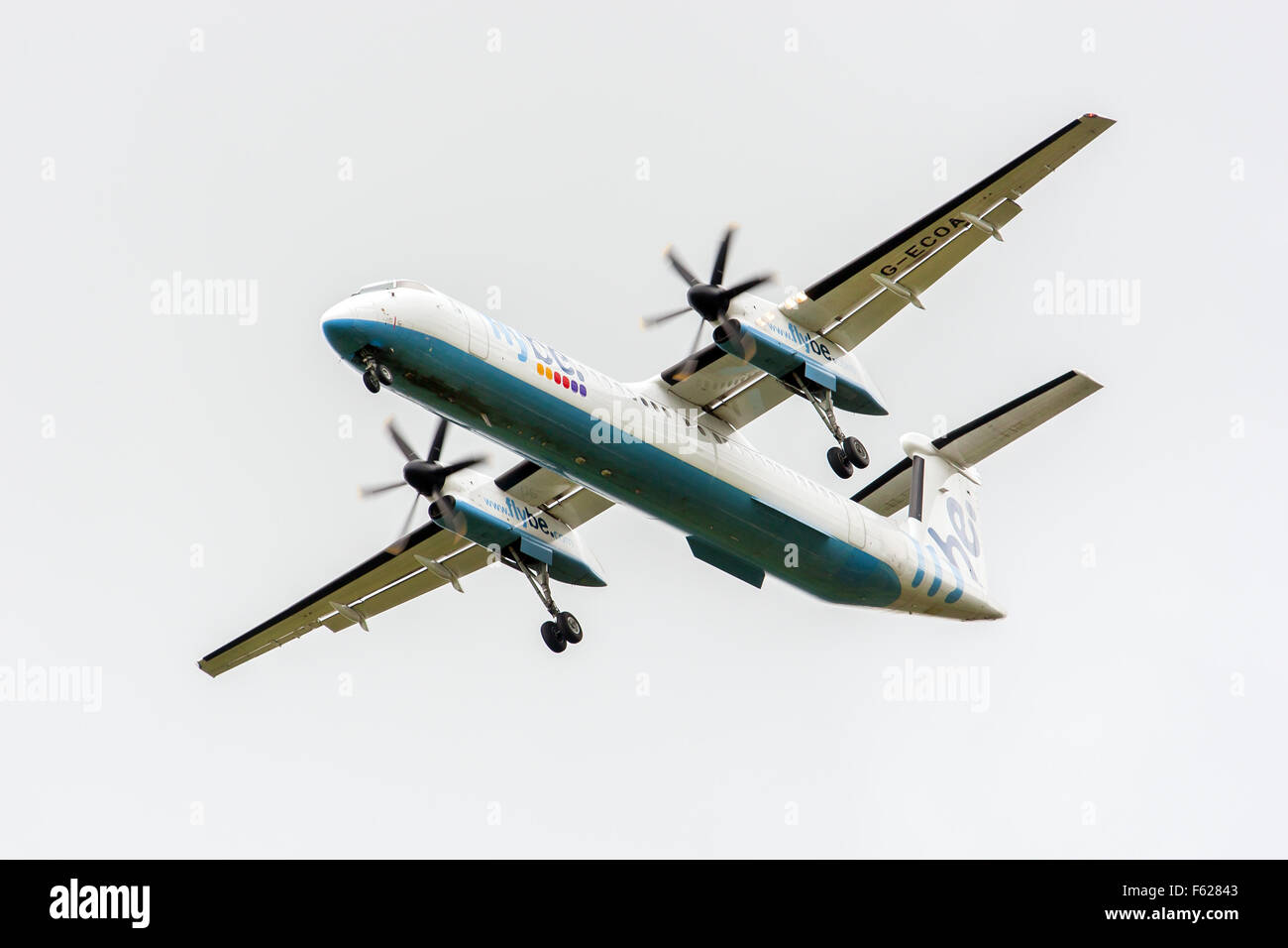 A Plane on final approach to Manchester airport Stock Photo - Alamy