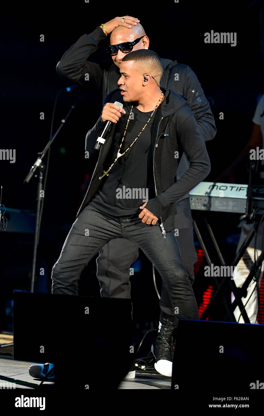 Gente de Zona perform at the American Airlines Arena Featuring ...