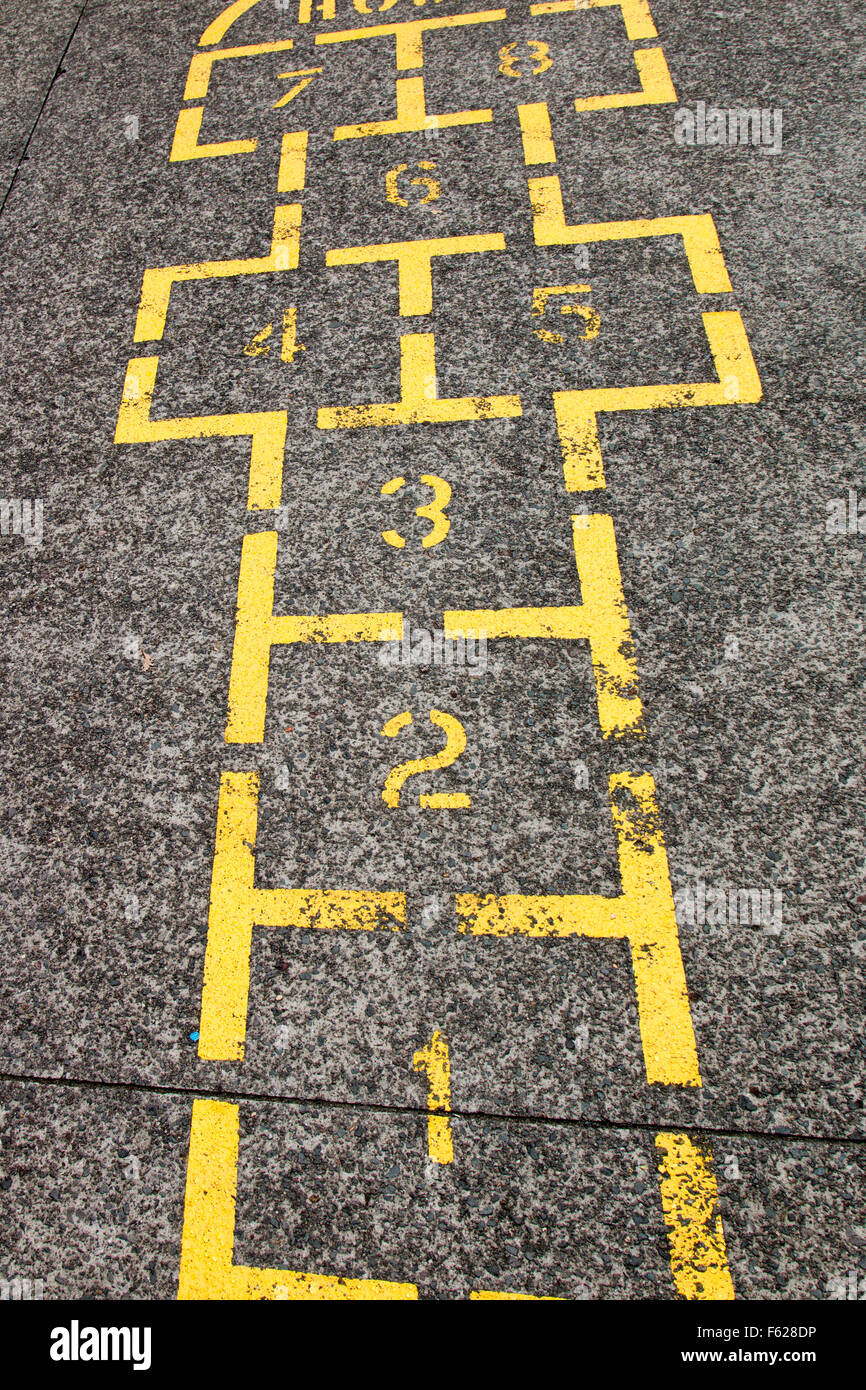 Hopscotch squares hi-res stock photography and images - Alamy