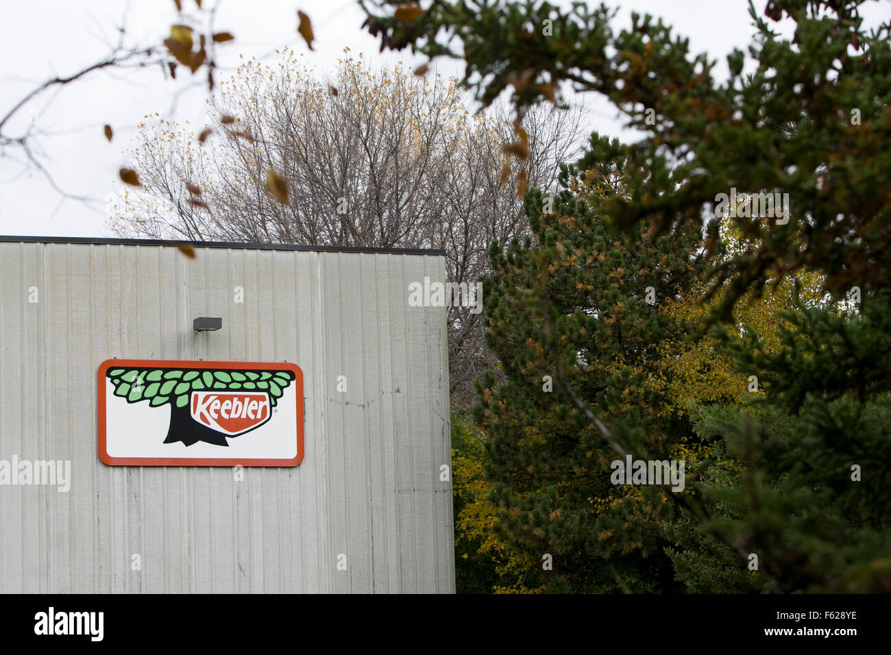 A logo sign outside of a facility occupied by the Keebler Company in St ...
