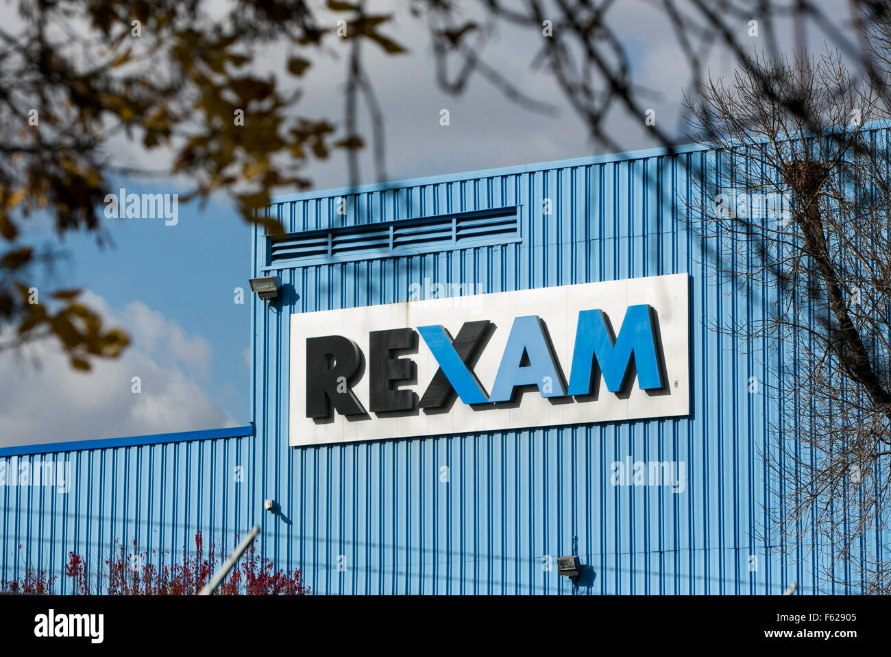 A logo sign outside of a facility occupied by Rexam Beverage Can in St ...