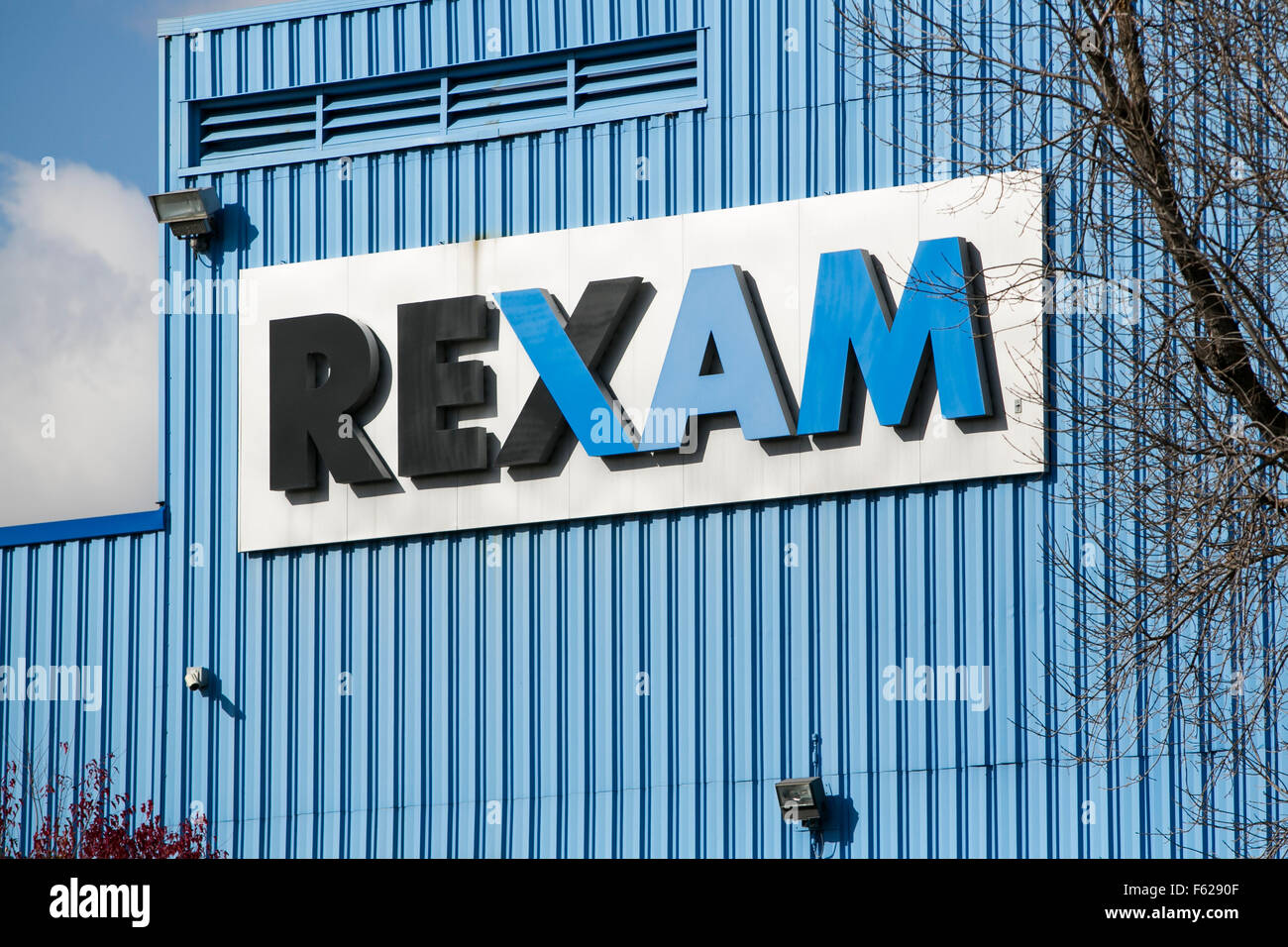 A logo sign outside of a facility occupied by Rexam Beverage Can in St ...