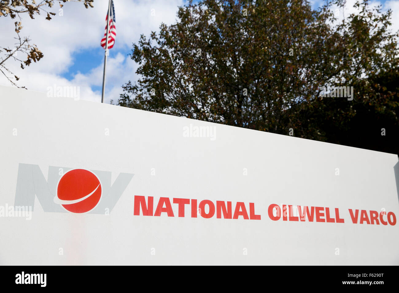 A logo sign outside of a facility occupied by National Oilwell Varco in ...