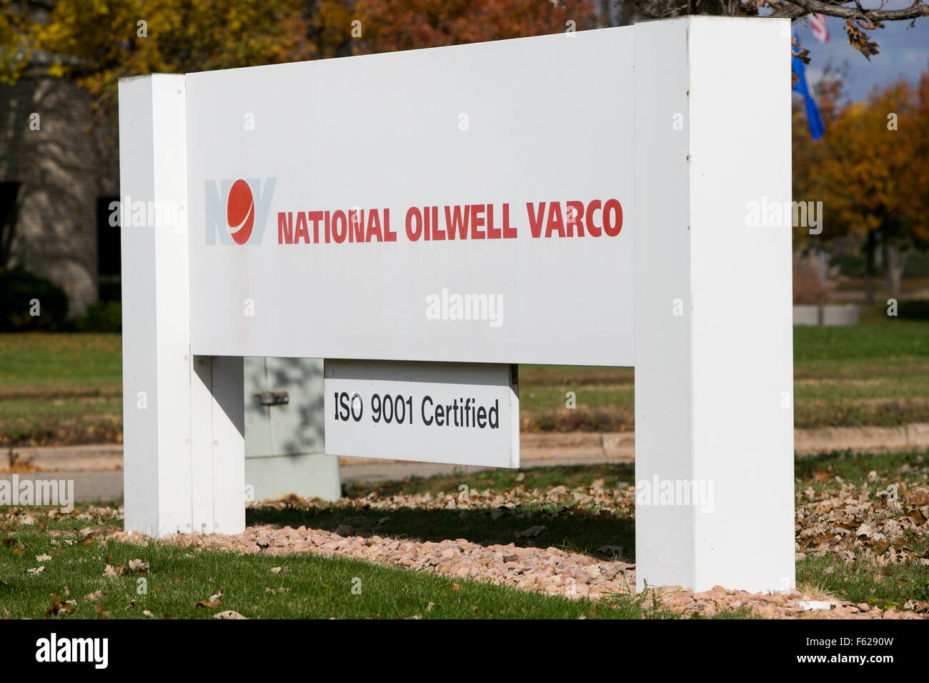 A logo sign outside of a facility occupied by National Oilwell Varco in ...
