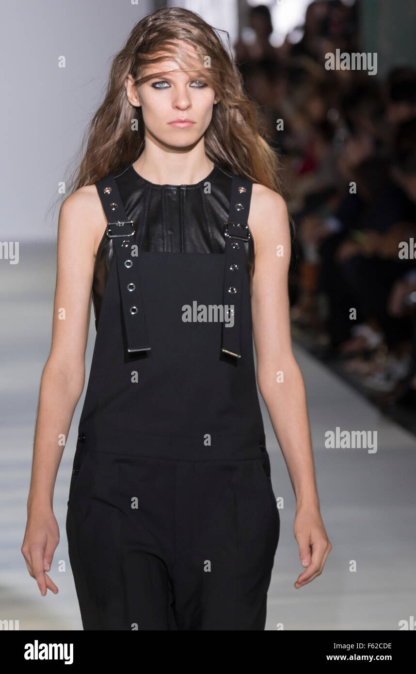 New York, NY - September 15, 2015: Kat Hessen walks the runway at ...