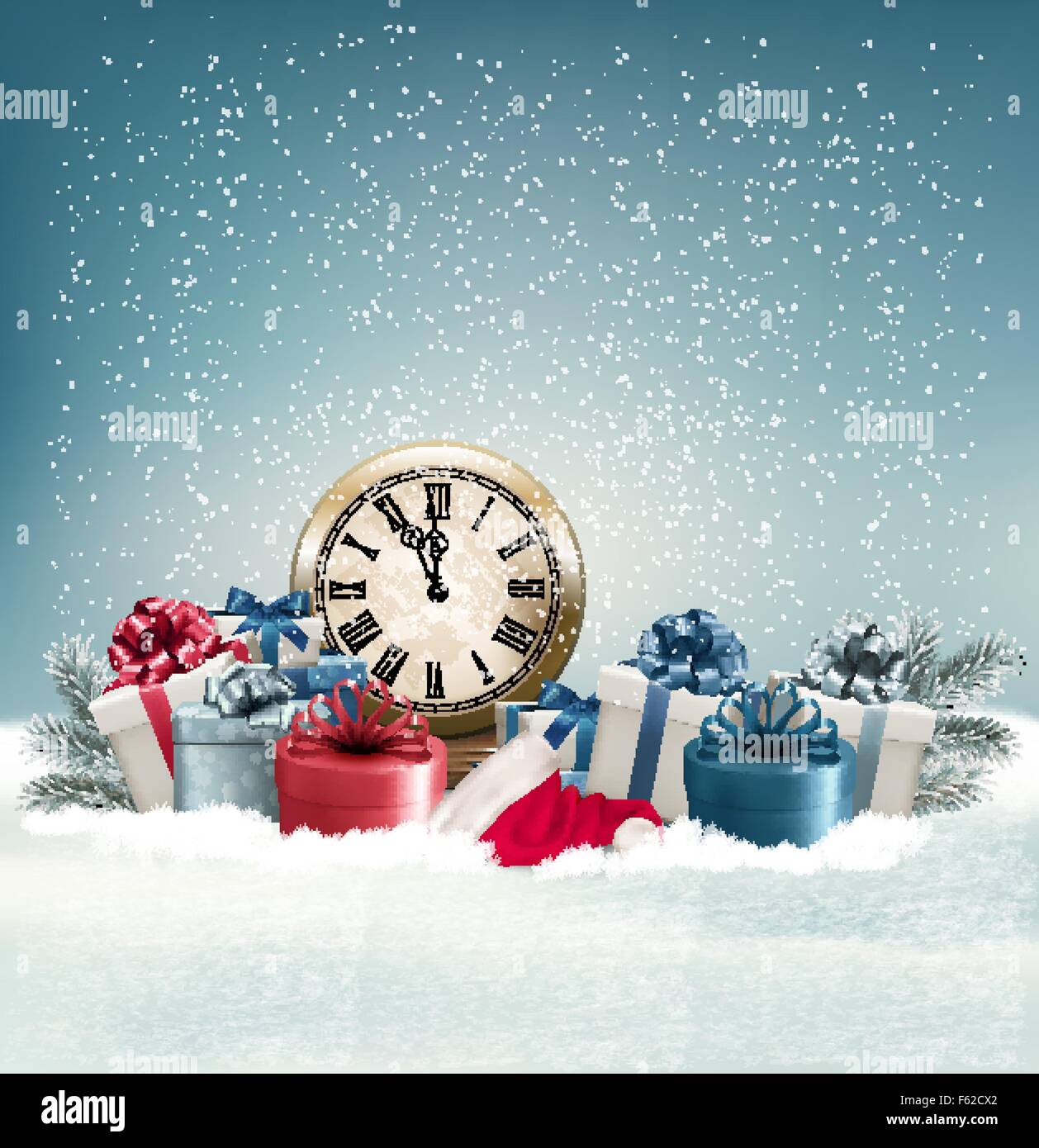 Winter background with presents. Vector Stock Vector Image & Art - Alamy