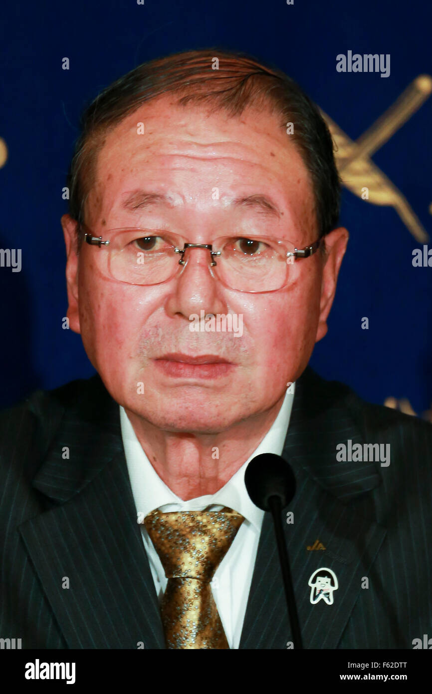 Tokyo, Japan. 10th Nov, 2015. Choe Okuno President of JA Zenchu (the ...