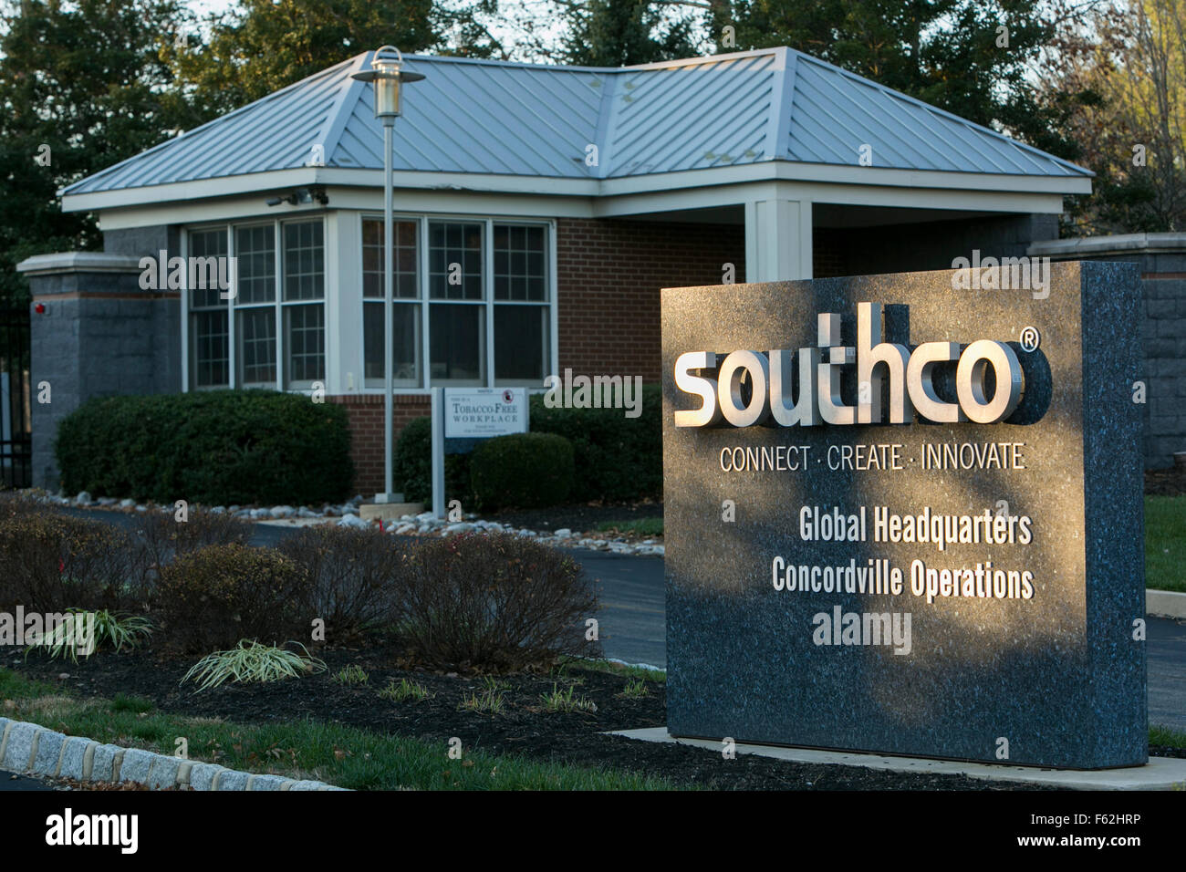 A logo sign outside of the headquarters of Southco, Inc., in Thornton ...