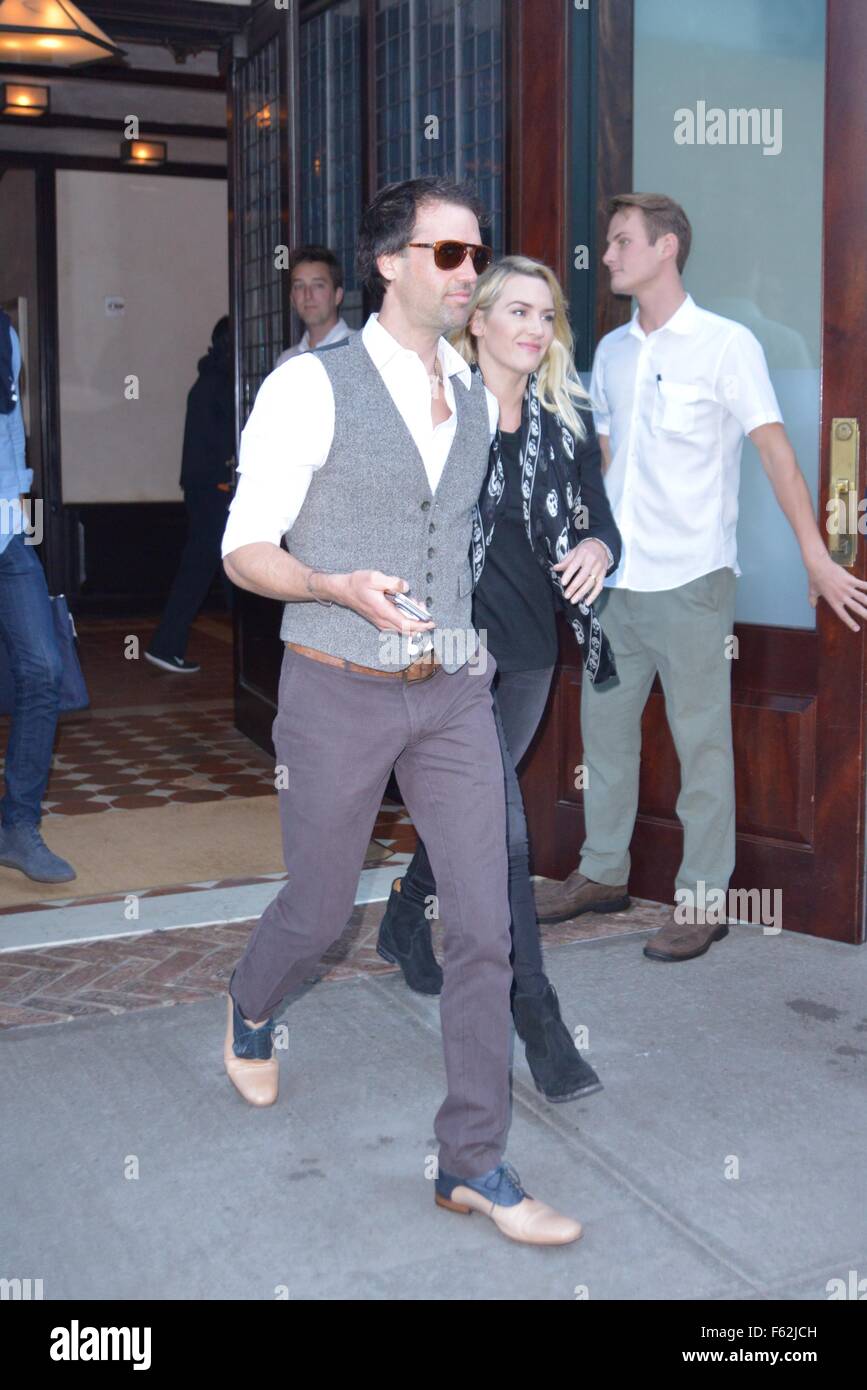 Kate Winslet and her husband Ned Rocknroll leave The Greenwich Hotel ...