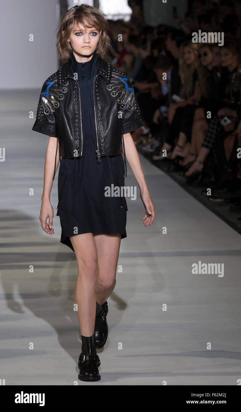 New York, NY - September 15, 2015: Peyton Knight walks the runway at ...