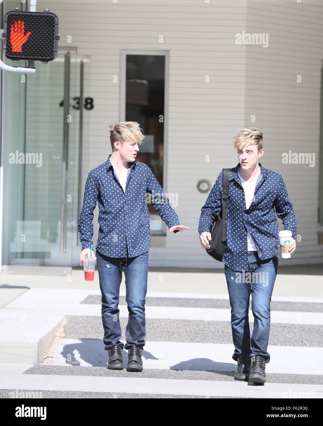 Jedward (John and Edward Grimes) spotted posing with fans at Starbucks ...
