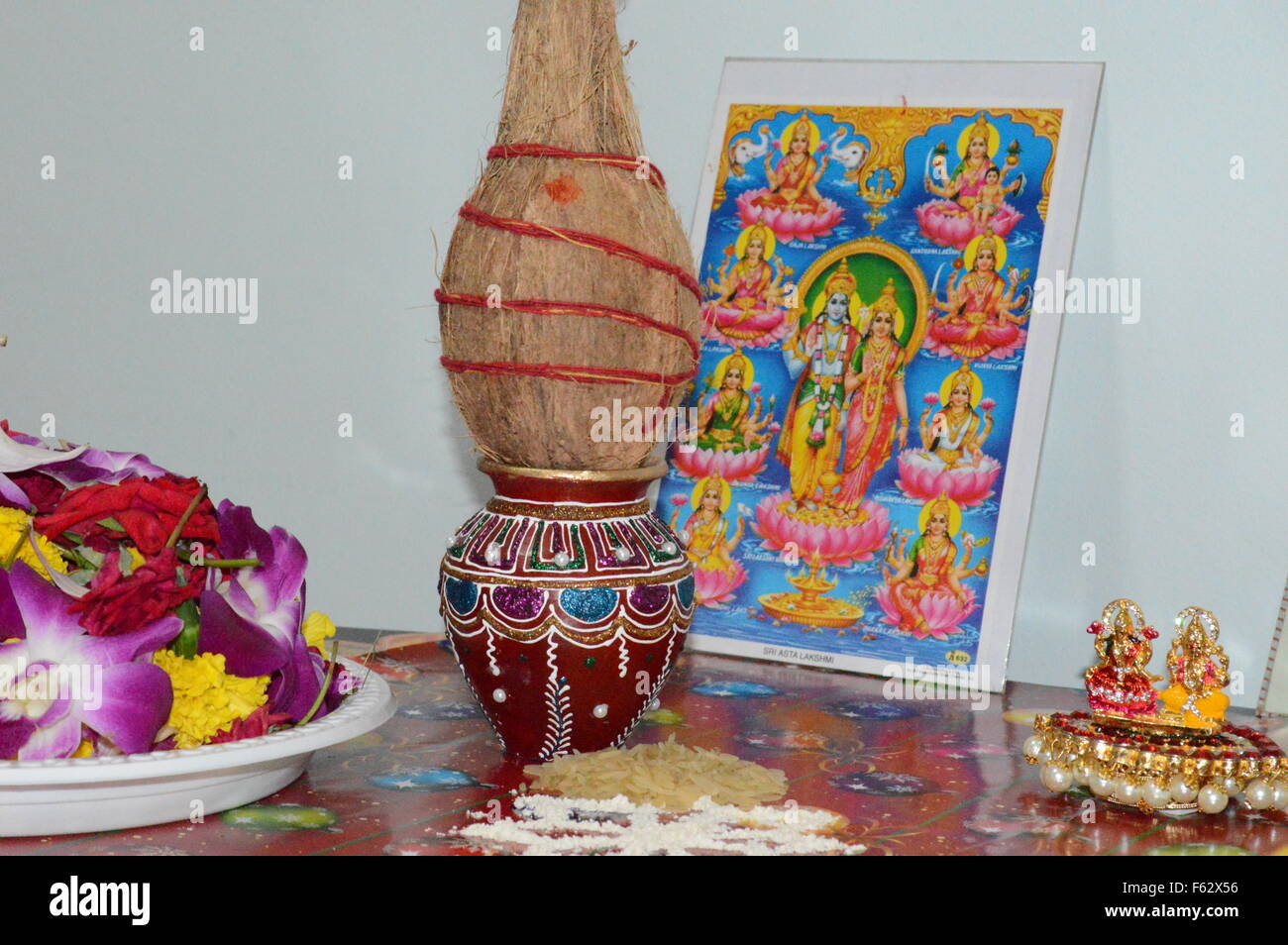 Indian ritual pooja Stock Photo - Alamy