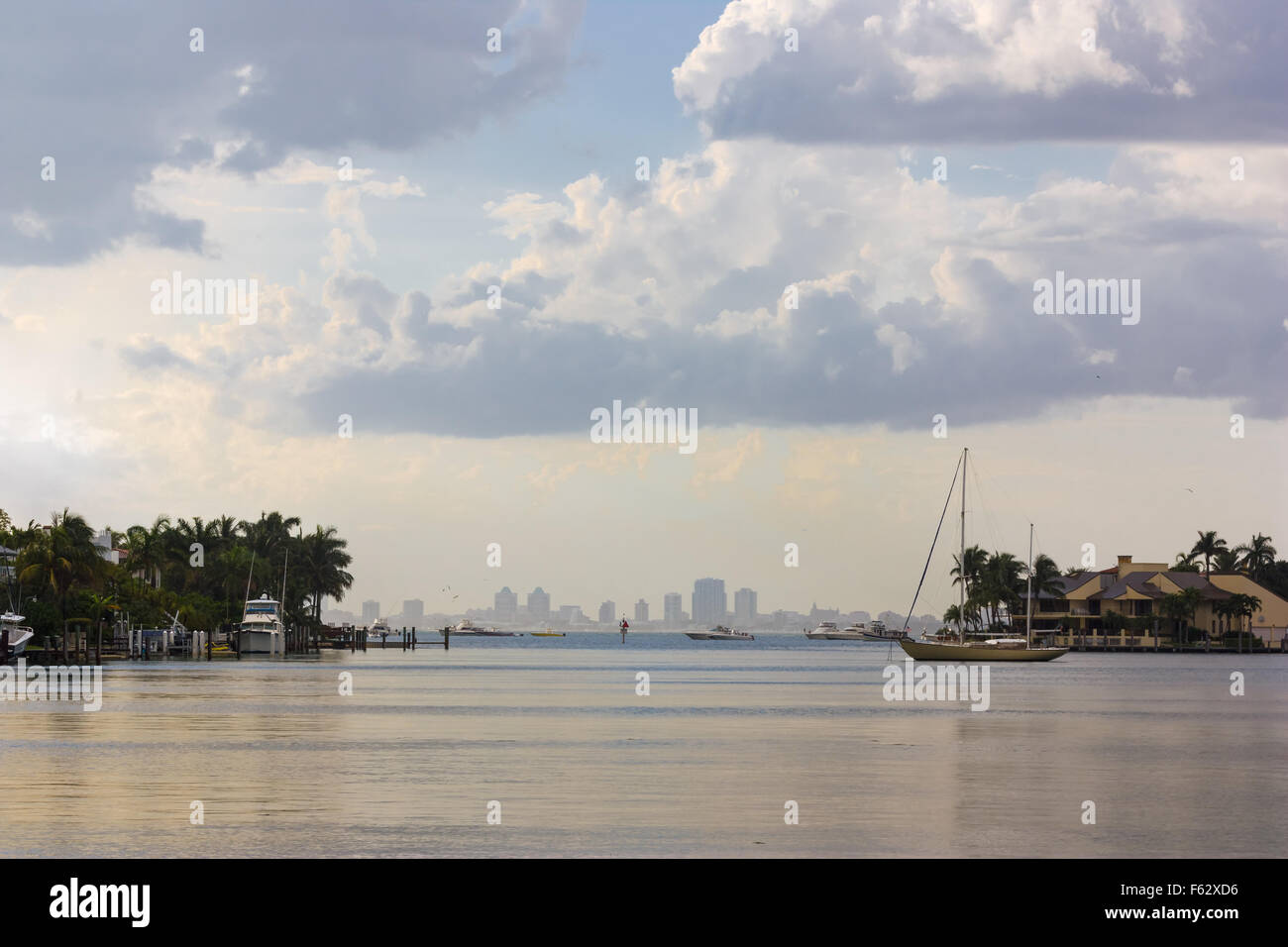 The calm channel water between Mashta Island and Key Biscayne has a few ...