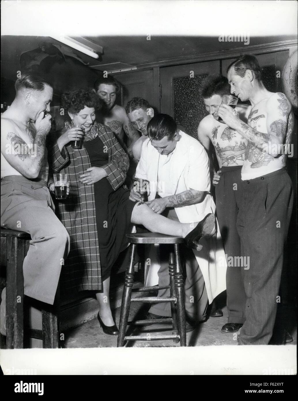 1962 - A lady is initiated into the tattoo club Club founder, Bristol ...