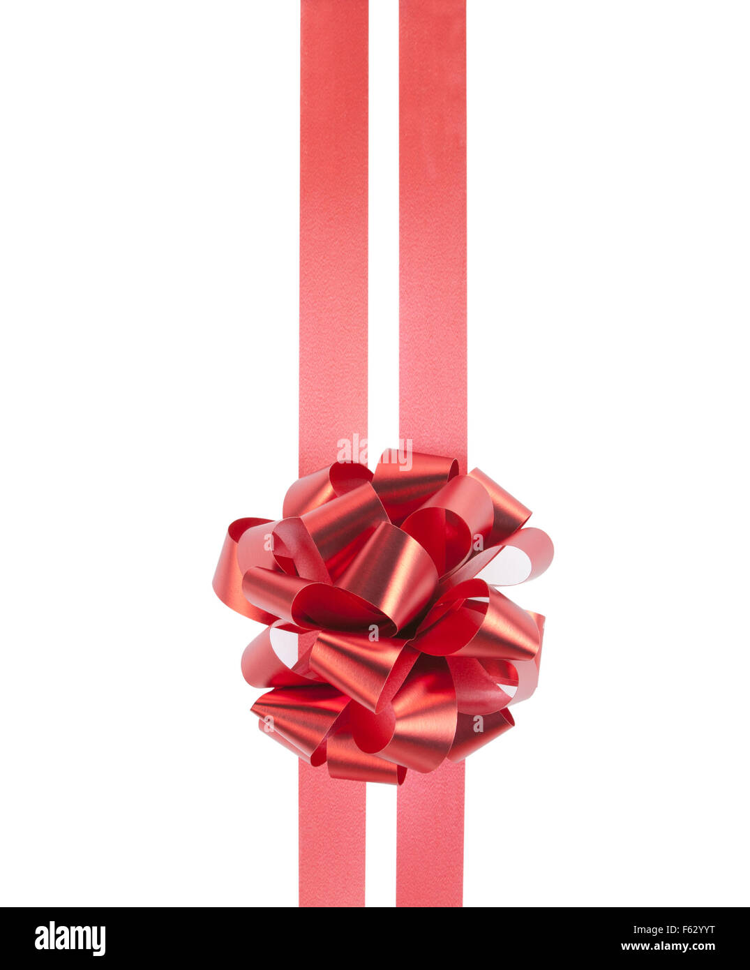 Red gift bow and ribbons isolated on white Stock Photo - Alamy