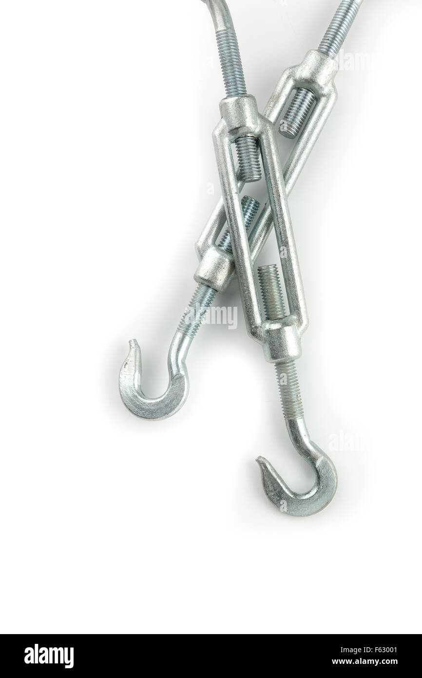 Two industrial hooks isolated on white Stock Photo - Alamy