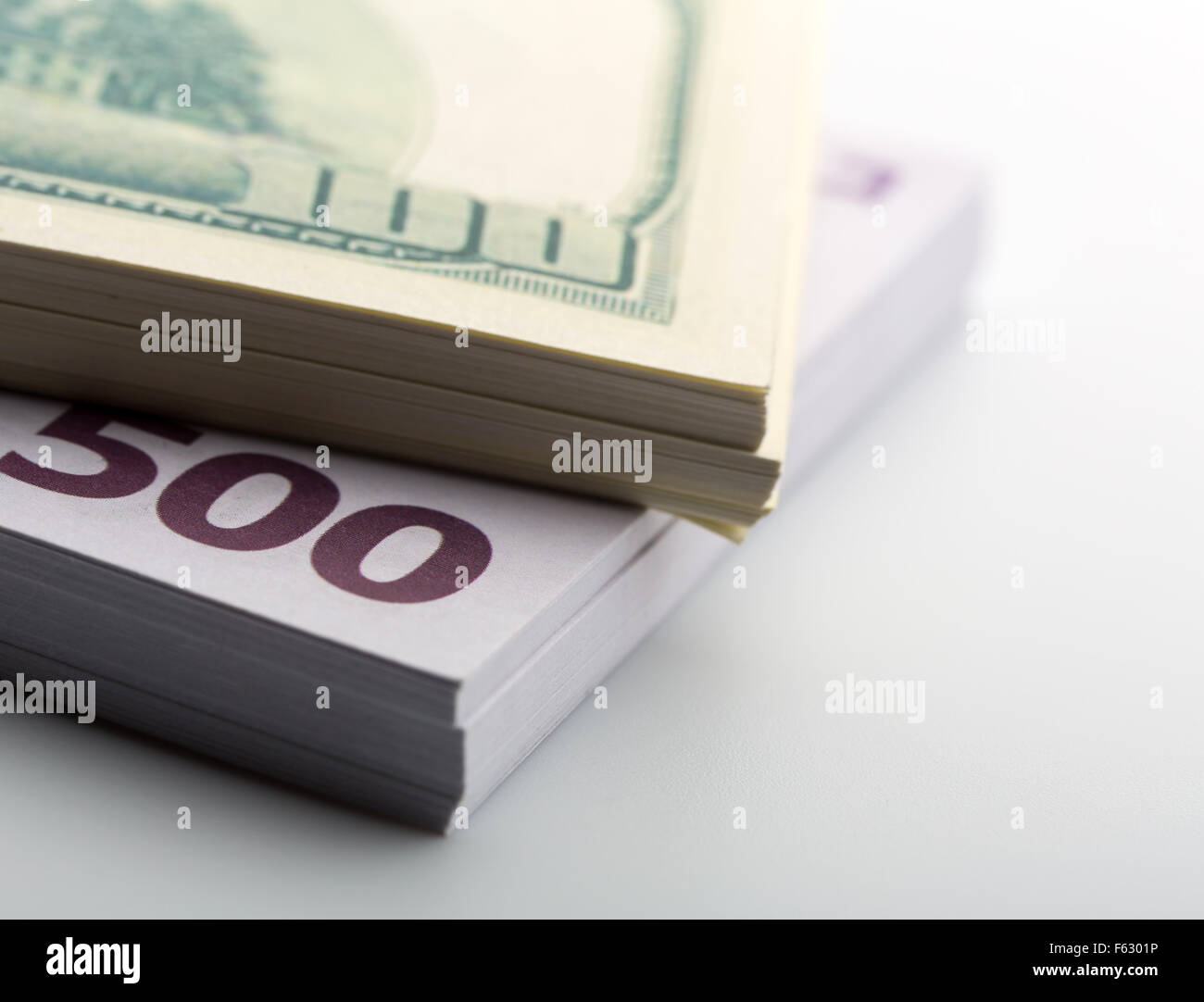 Stack american dollars euro close hi-res stock photography and images ...