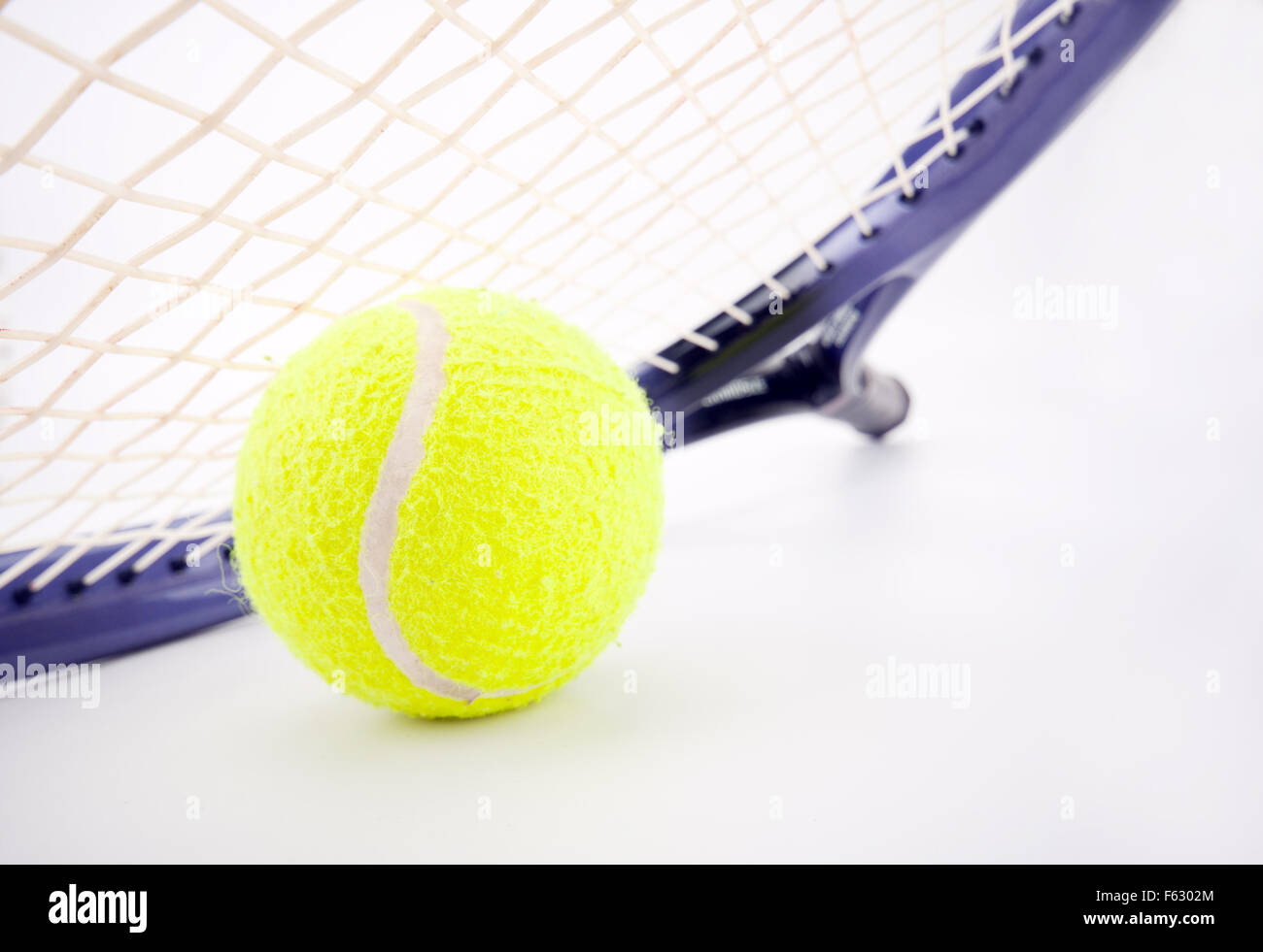Close-up view of tennis racket and ball Stock Photo - Alamy