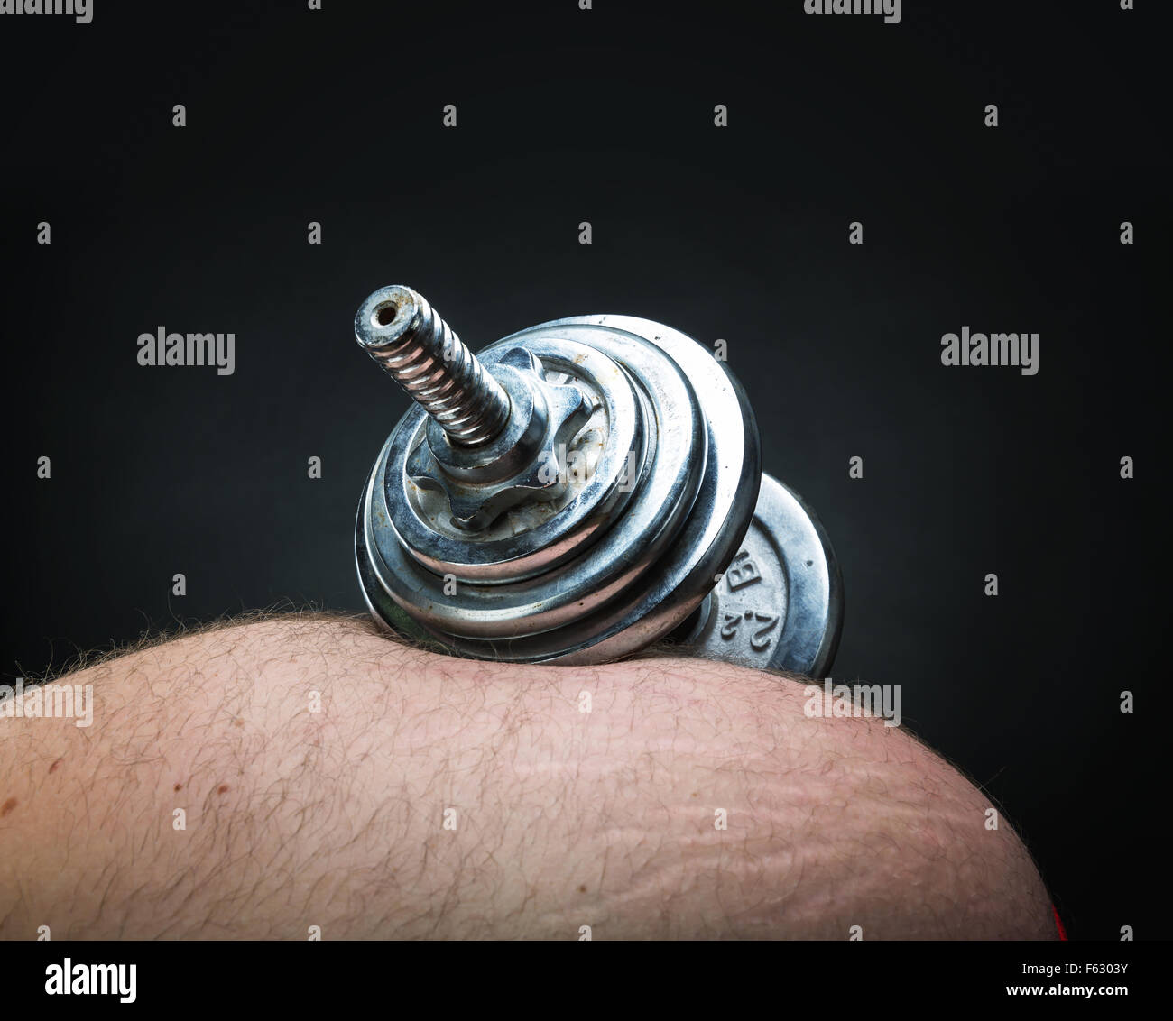 Overweight man dumbbell on hi-res stock photography and images - Alamy