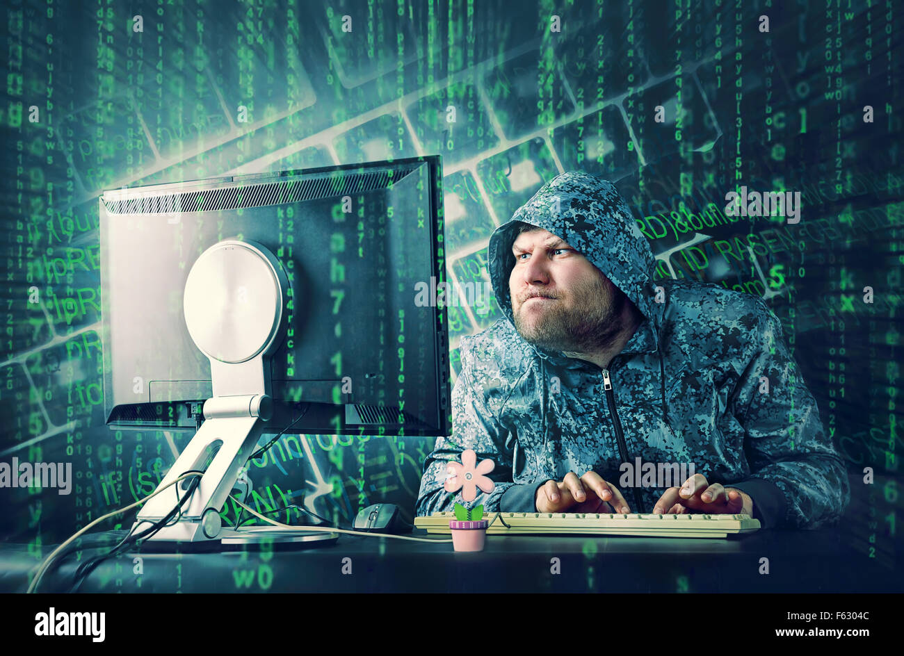 Fat man computer hi-res stock photography and images - Alamy