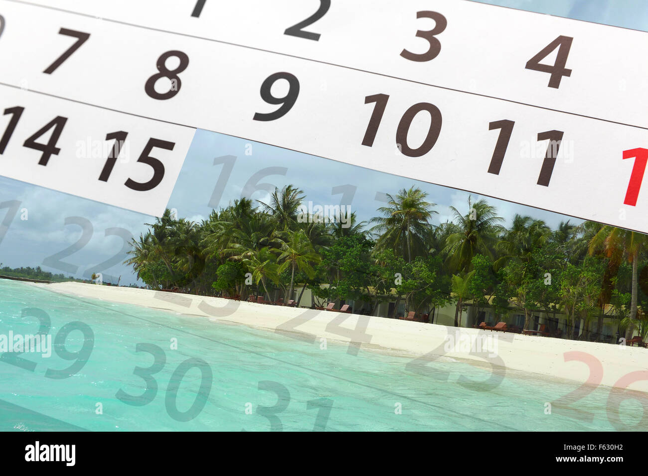 Calendar with a beautiful ocean picture Stock Photo - Alamy