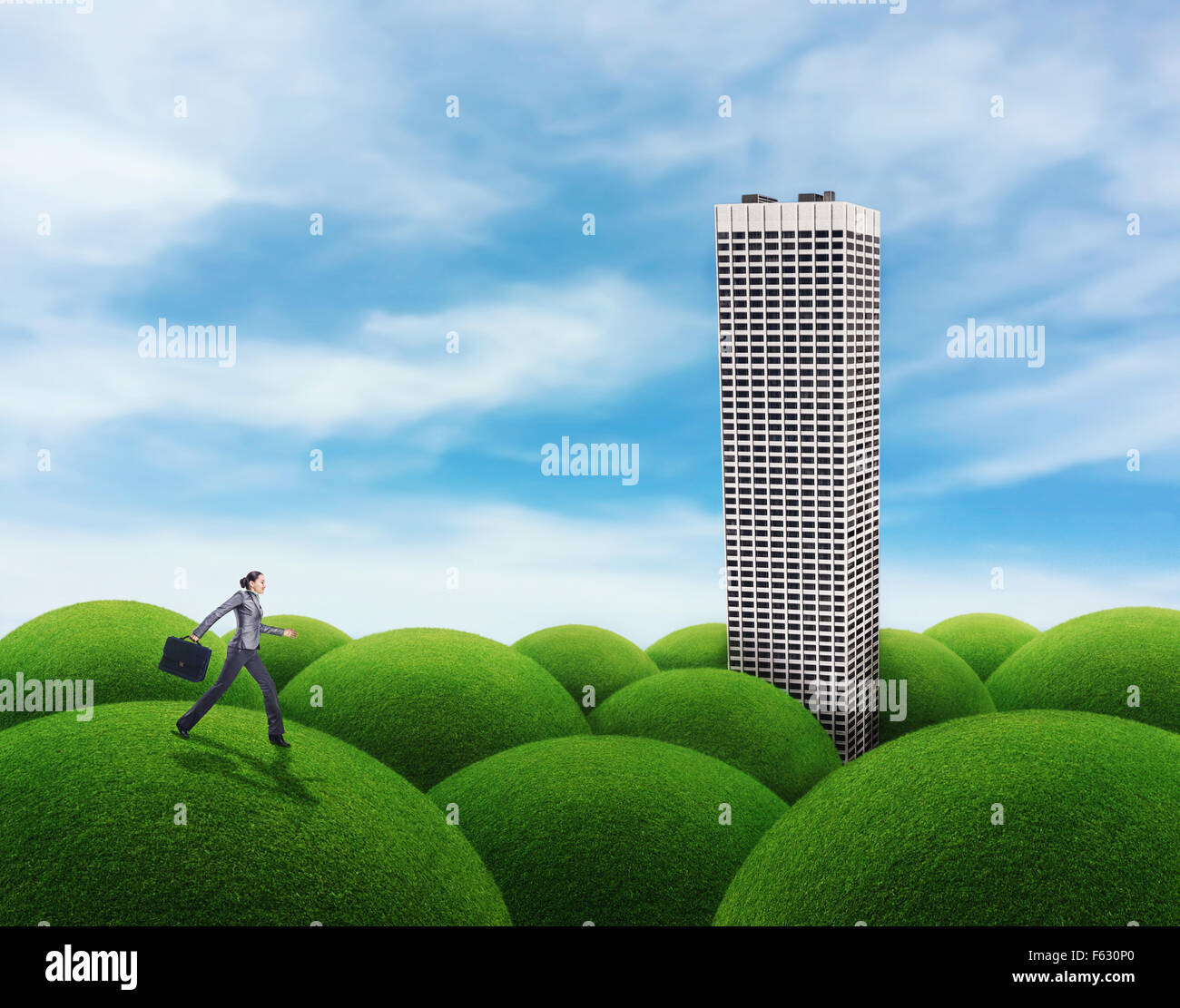 Running businesswoman finish hi-res stock photography and images - Alamy