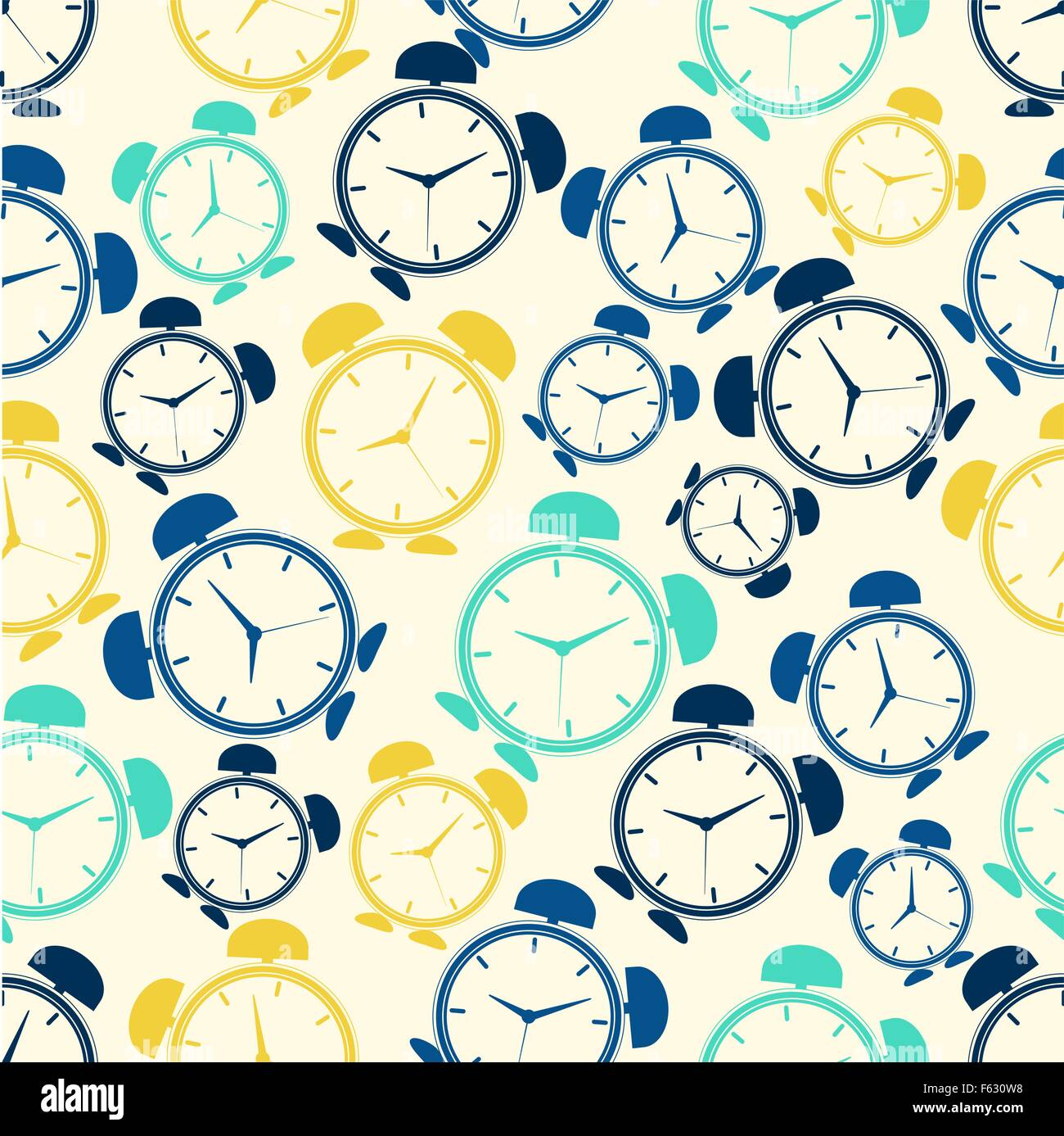 Seamless repeating pattern of colored abstract alarms.Vector Stock ...