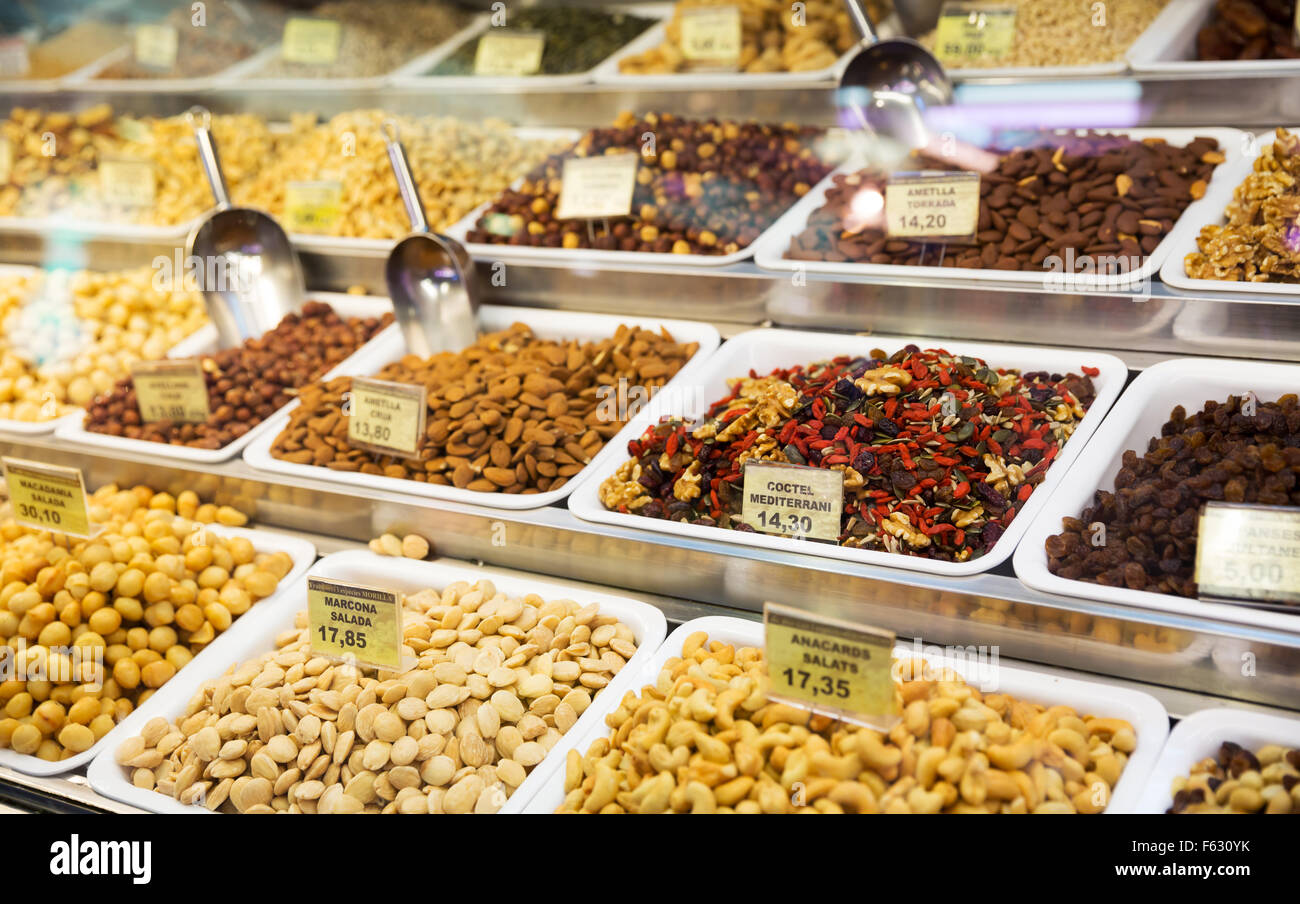 Assorted nuts in local market Stock Photo - Alamy