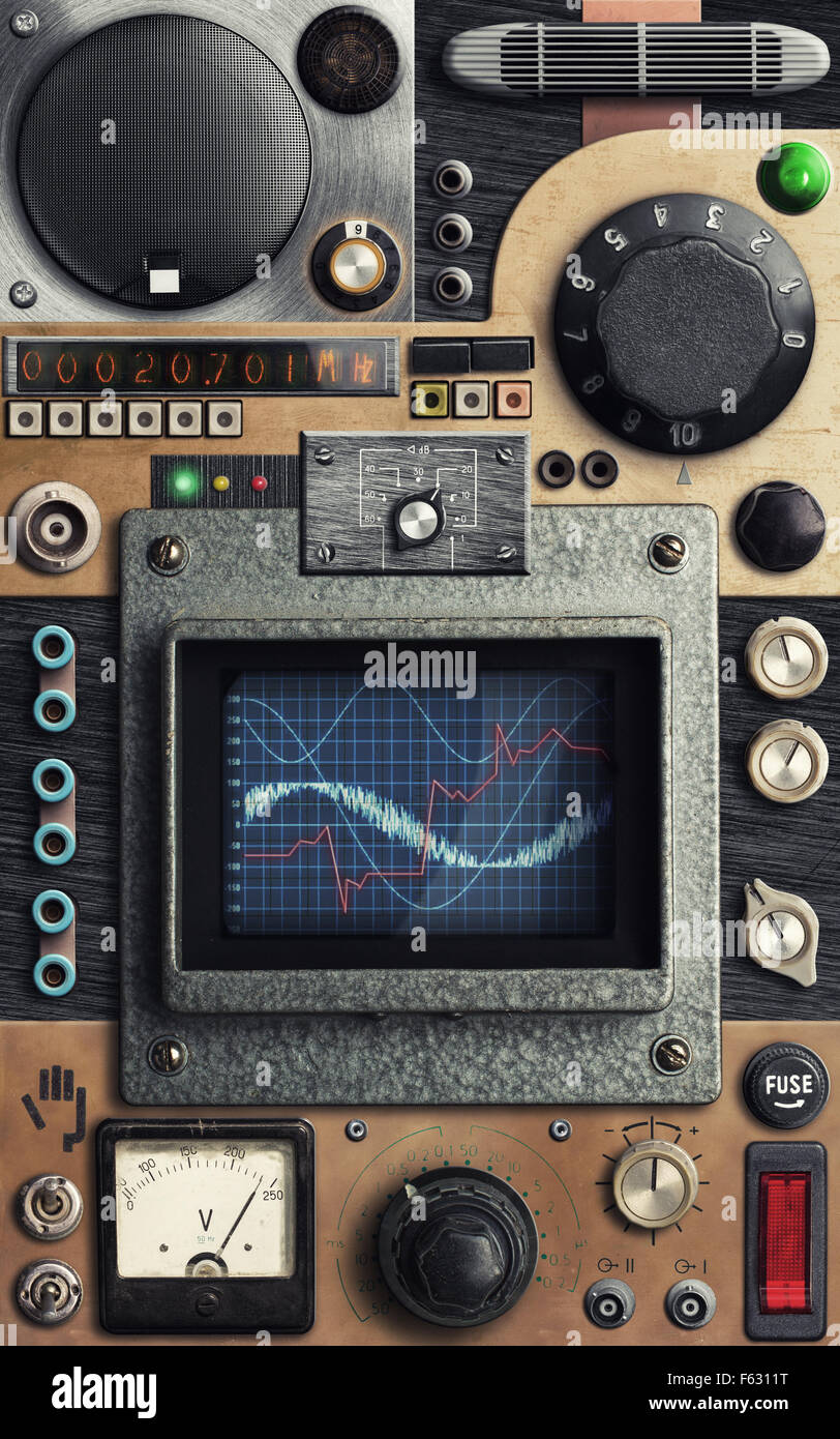 Control panel of a vintage research device Stock Photo - Alamy