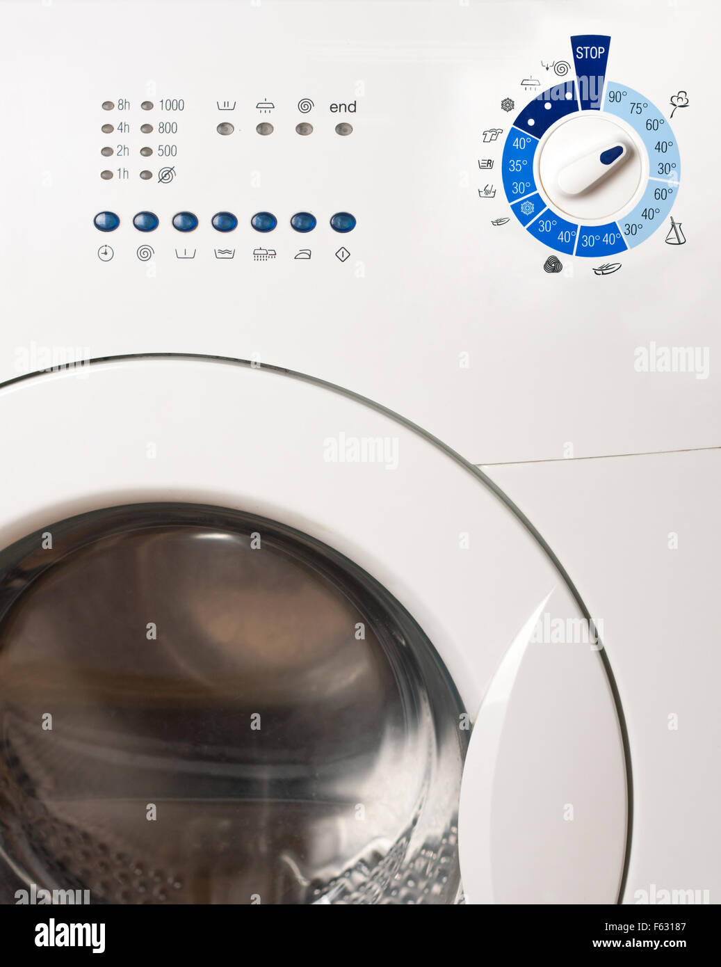 Close-up view of washing machine control panel Stock Photo - Alamy