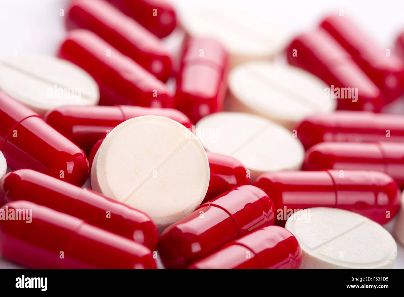 Closeup view of different pills Stock Photo - Alamy