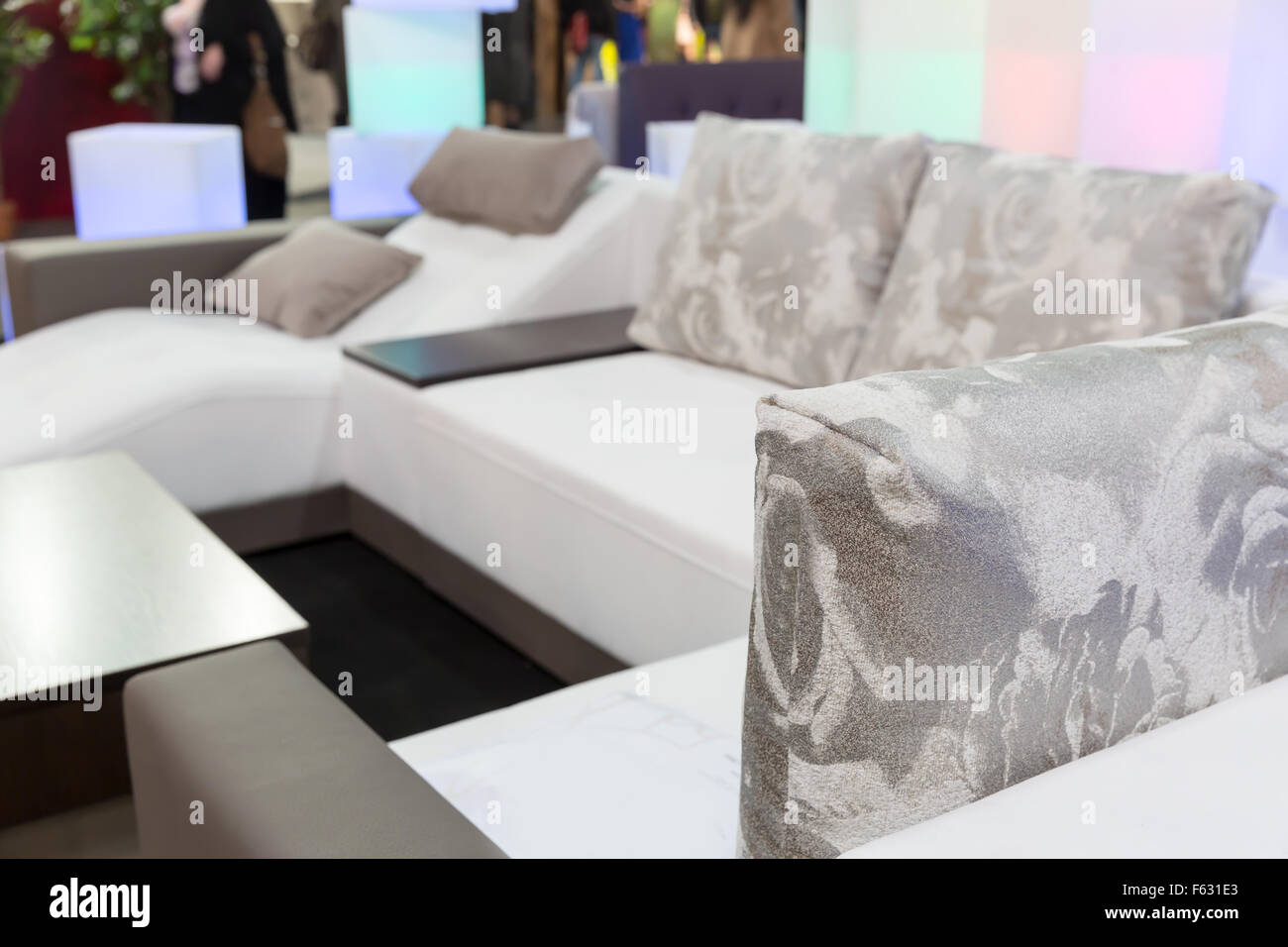 Side view of modern soft furniture for living room Stock Photo - Alamy